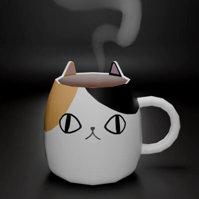 Cat Mug - Drinkware 3D Model by ApprenticeRaccoon