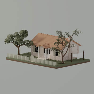 Cottage - Exterior 3D Model by ApprenticeRaccoon