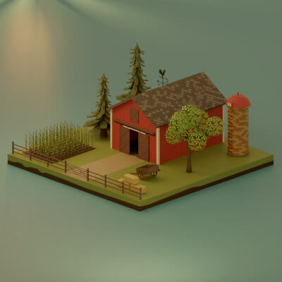 Farm - Cornfields 3D Model by ApprenticeRaccoon