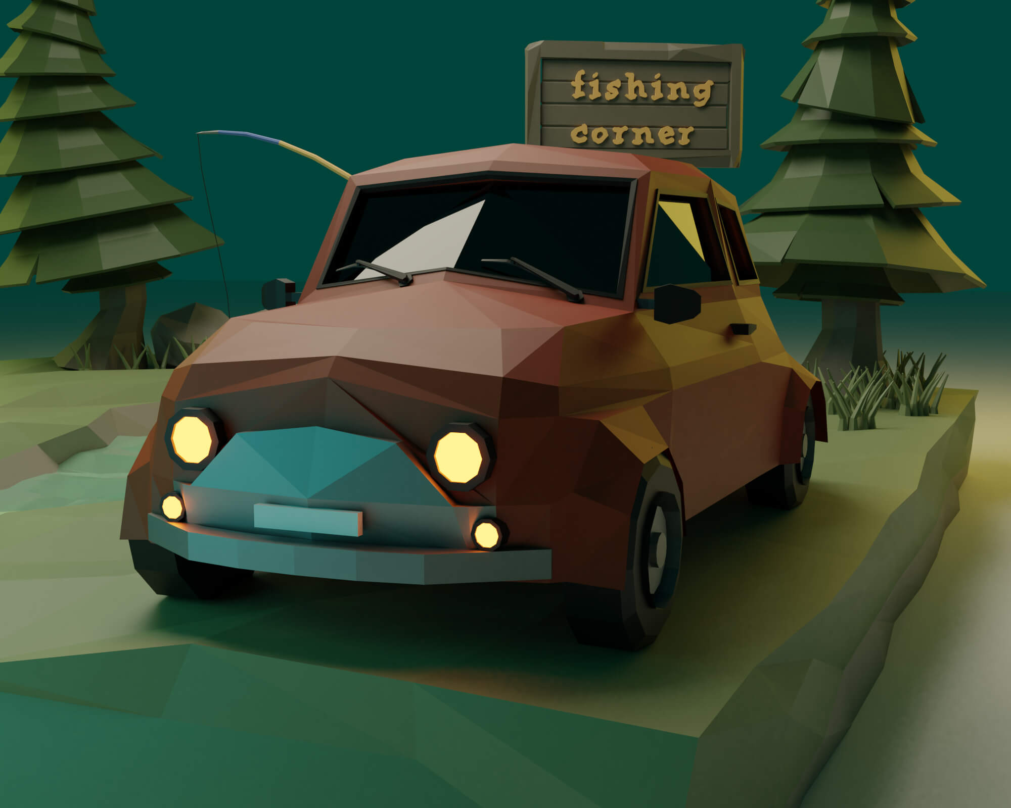 Fishing Corner Landscape - 3D Model by ApprenticeRaccoon