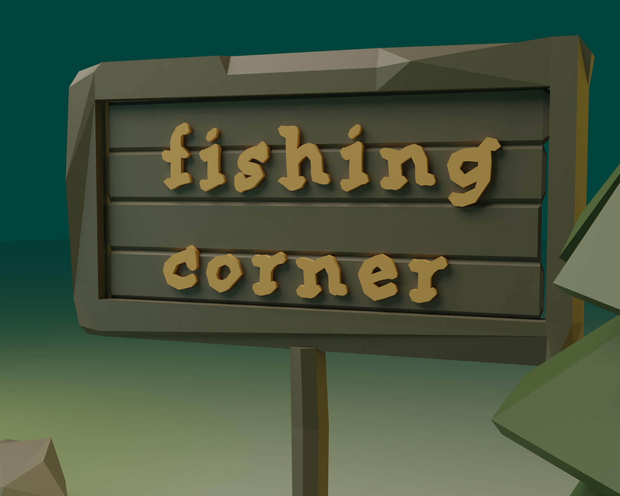 Fishing Corner Landscape - 3D Model by ApprenticeRaccoon