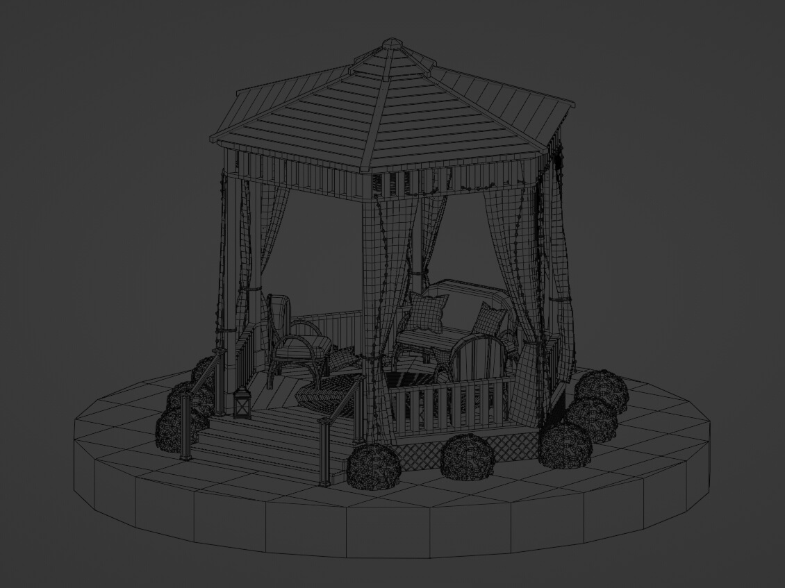 Gazebo - Pergola 3D Model by ApprenticeRaccoon