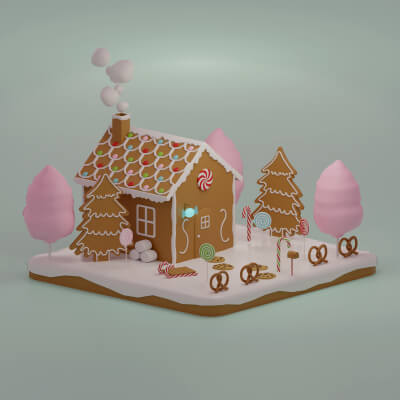 Gingerbread House - 3D Model by ApprenticeRaccoon