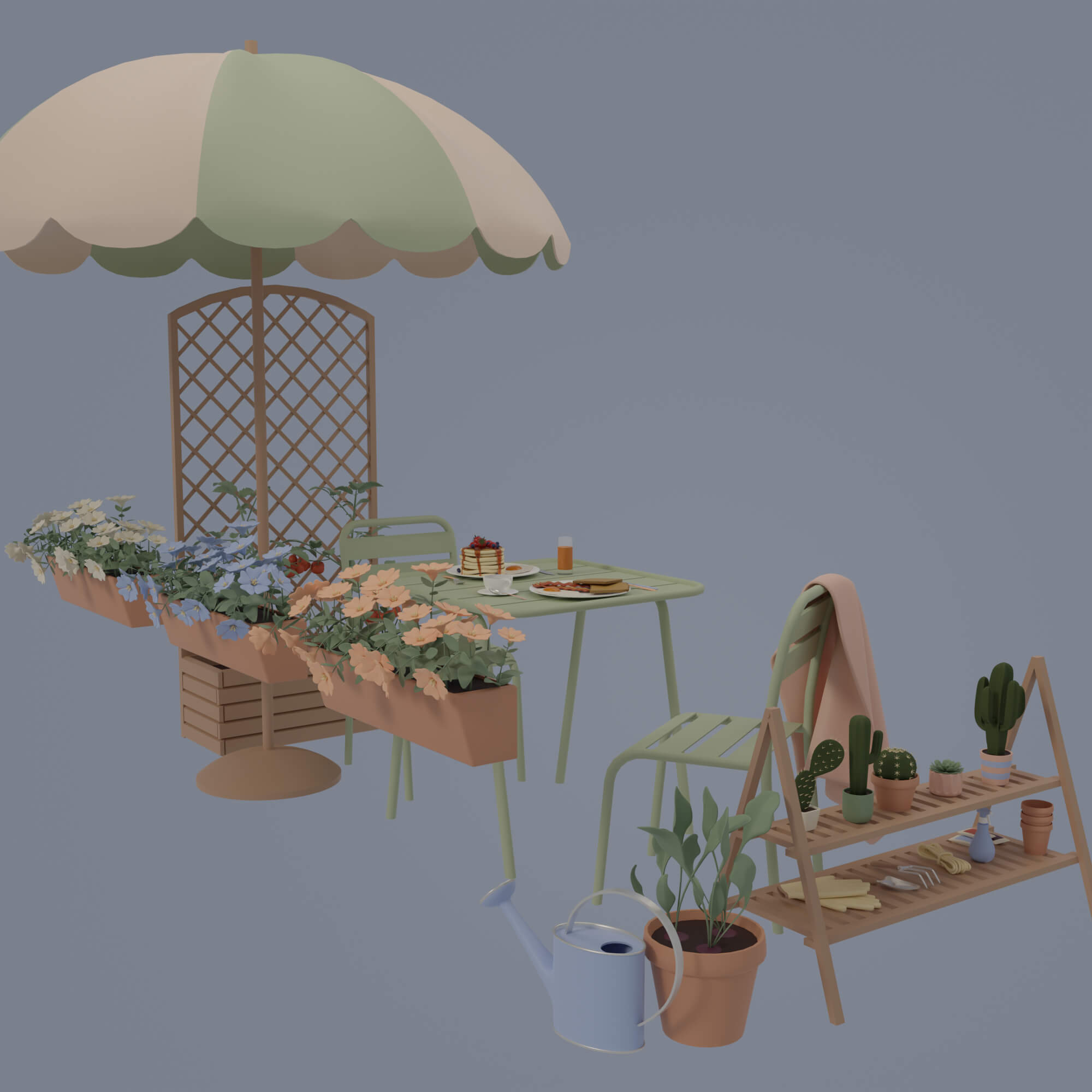 Kitchen and Balcony - 3D Model by ApprenticeRaccoon