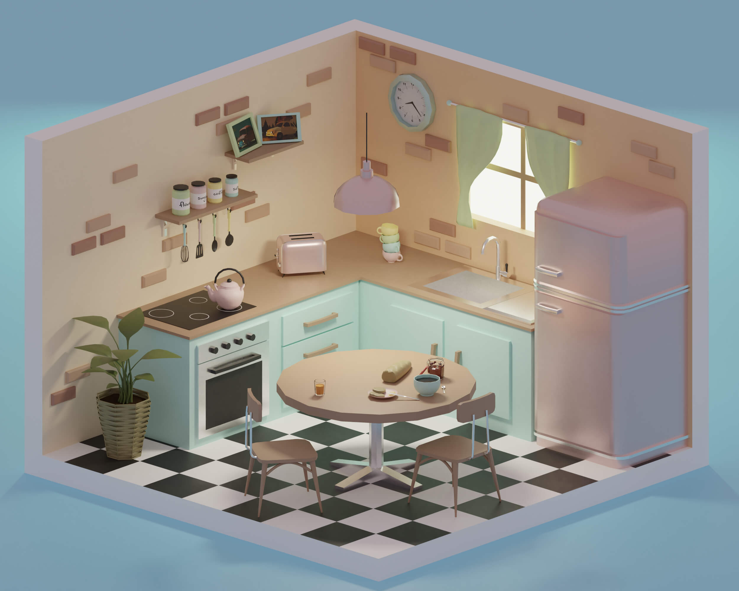 Kitchen & Breakfast - 3D Model by ApprenticeRaccoon