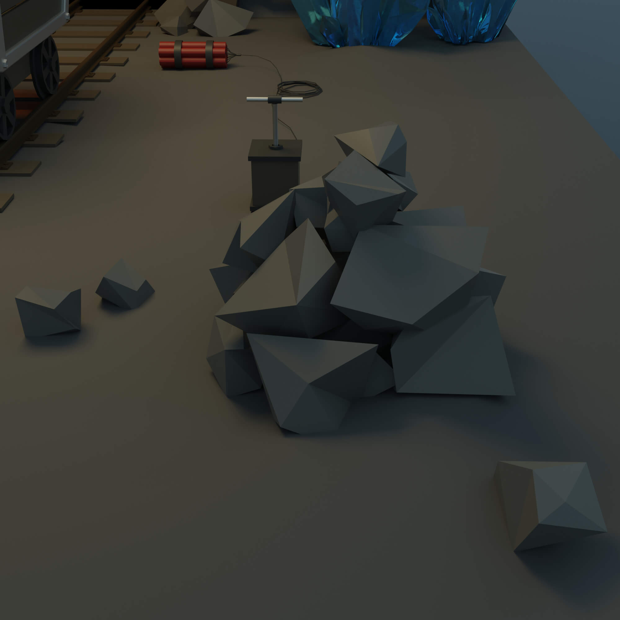 Mining - Crystal Mine 3D Model by ApprenticeRaccoon