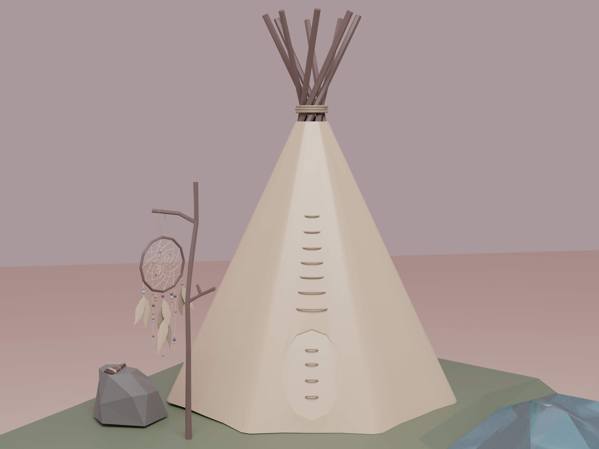 Native American Village - 3D Model by ApprenticeRaccoon