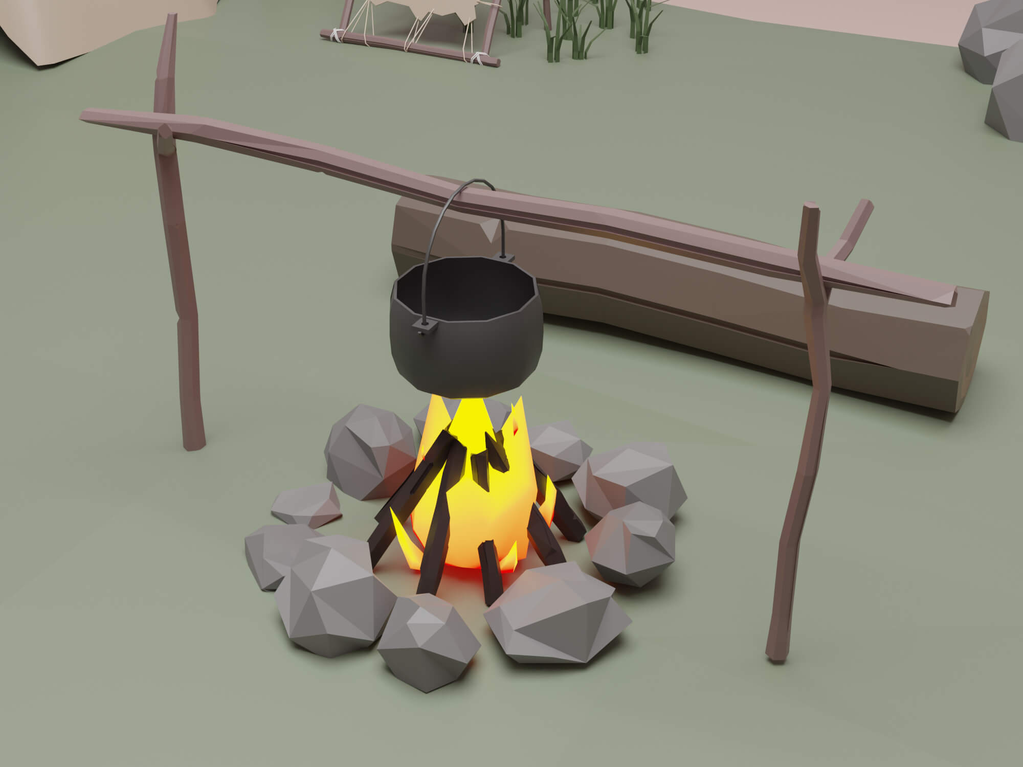 Native American Village - 3D Model by ApprenticeRaccoon