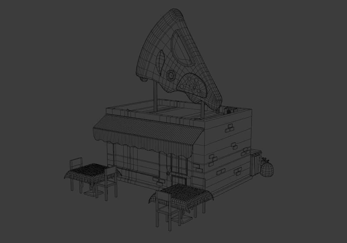 Pizzeria - Exterior 3D Model by ApprenticeRaccoon
