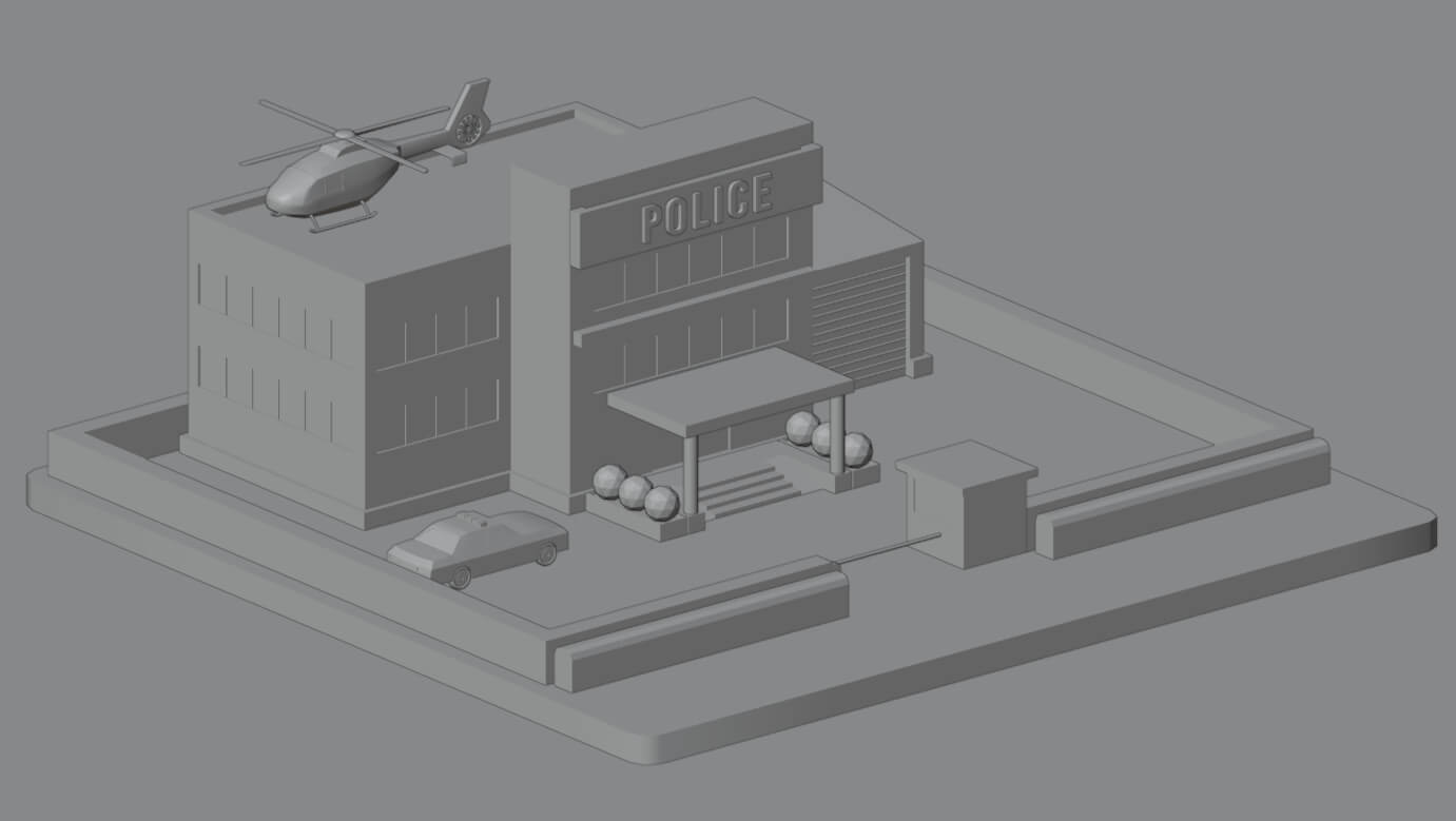 Police Office - 3D Model by ApprenticeRaccoon