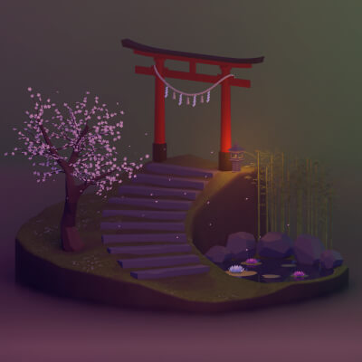 Torii Gate - Landscape 3D Model by ApprenticeRaccoon