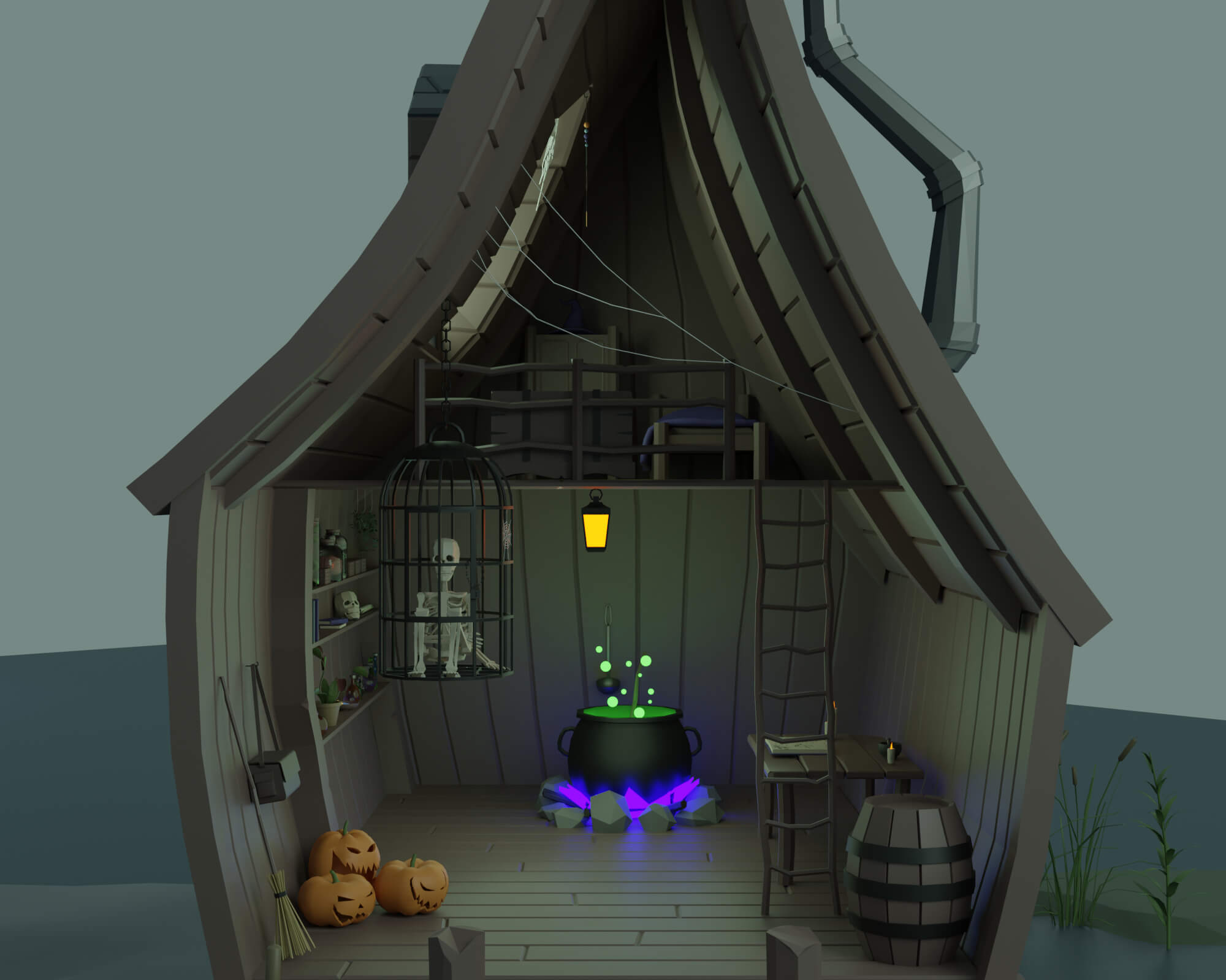 Witch House - Interior & Exterior 3D Model by ApprenticeRaccoon