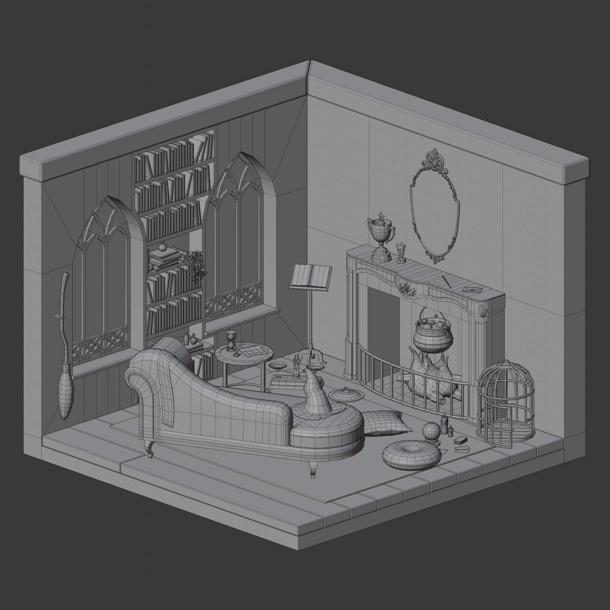 Wizard Living-Room 3D Model by ApprenticeRaccoon