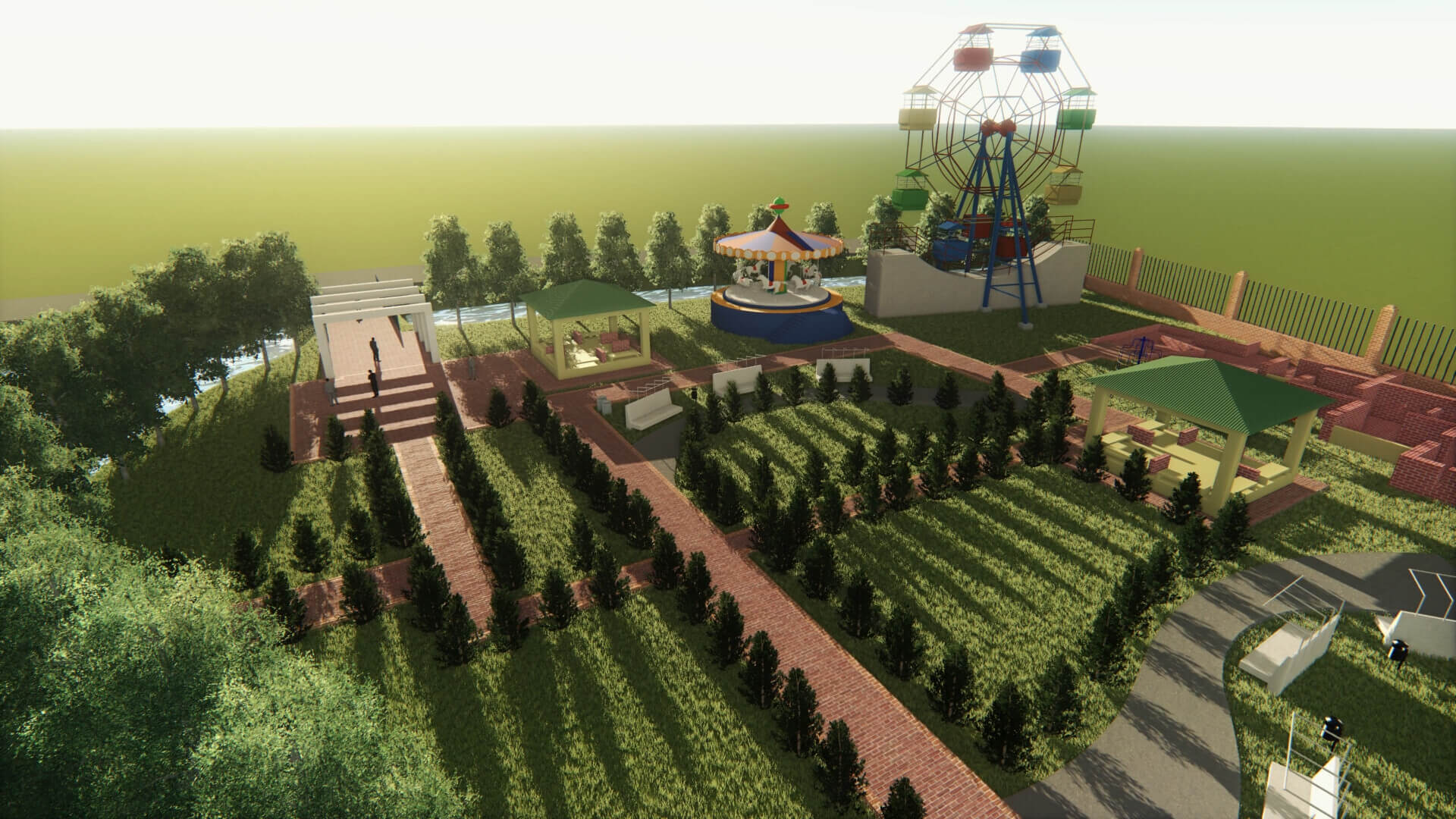 Children's park 3D Render, Digital Art by ApuArt