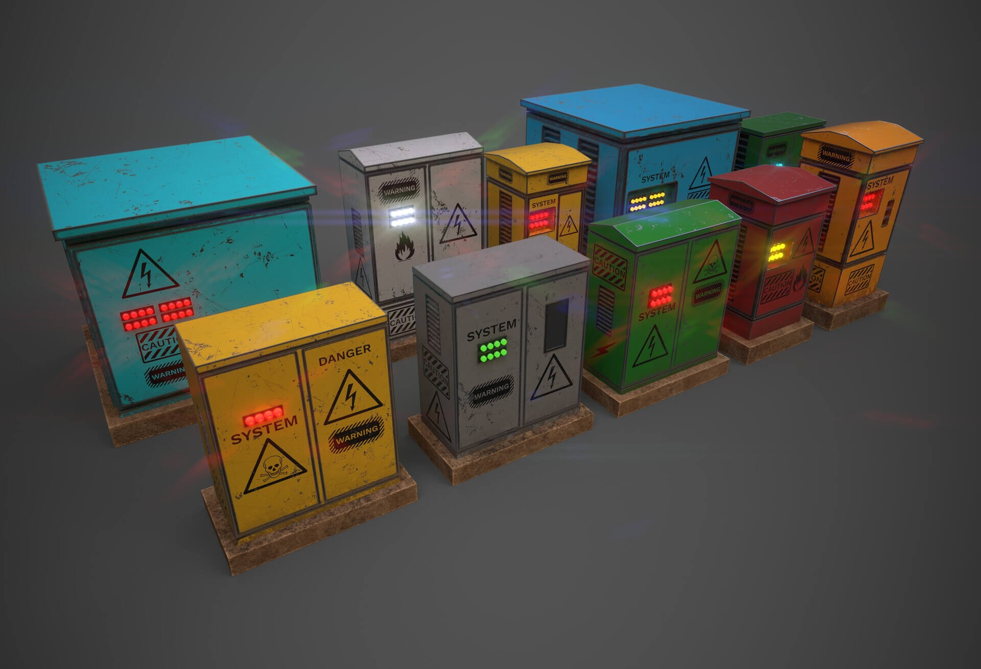 Electrical Box Collection 3D Render, Digital Art by ApuArt