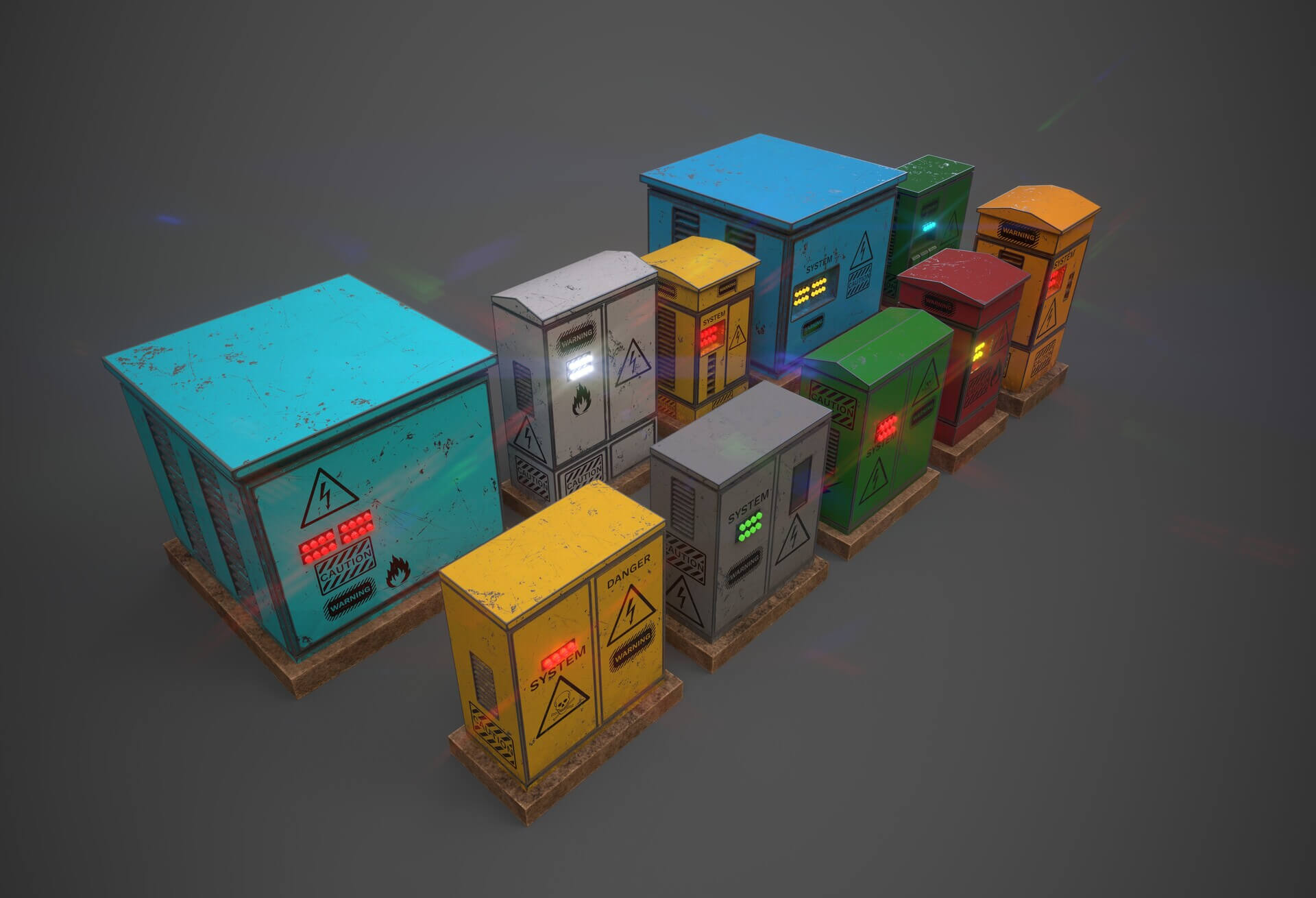 Electrical Box Collection 3D Render, Digital Art by ApuArt