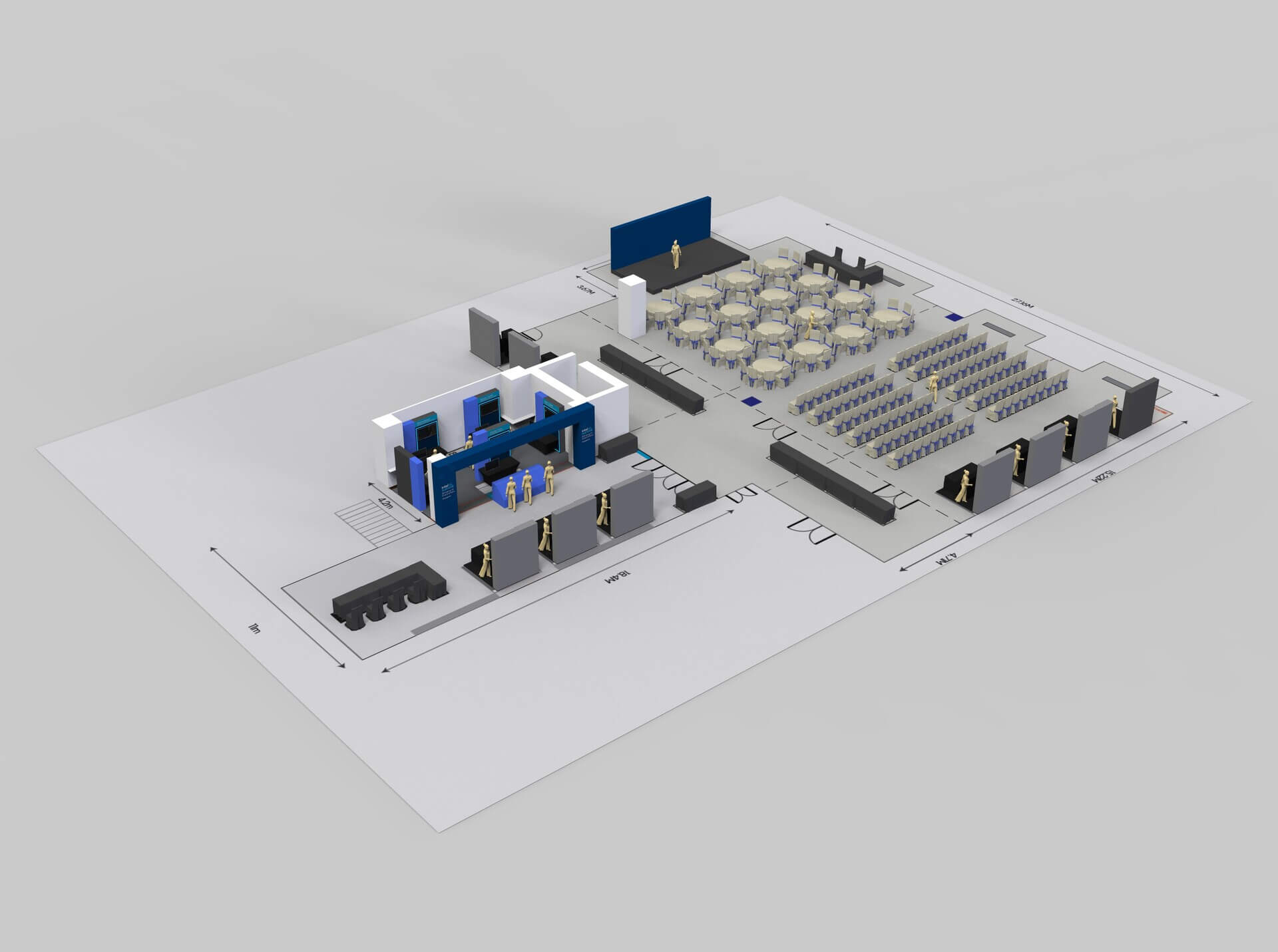 Exhibition floor plan design for Intel 3D Render by ApuArt