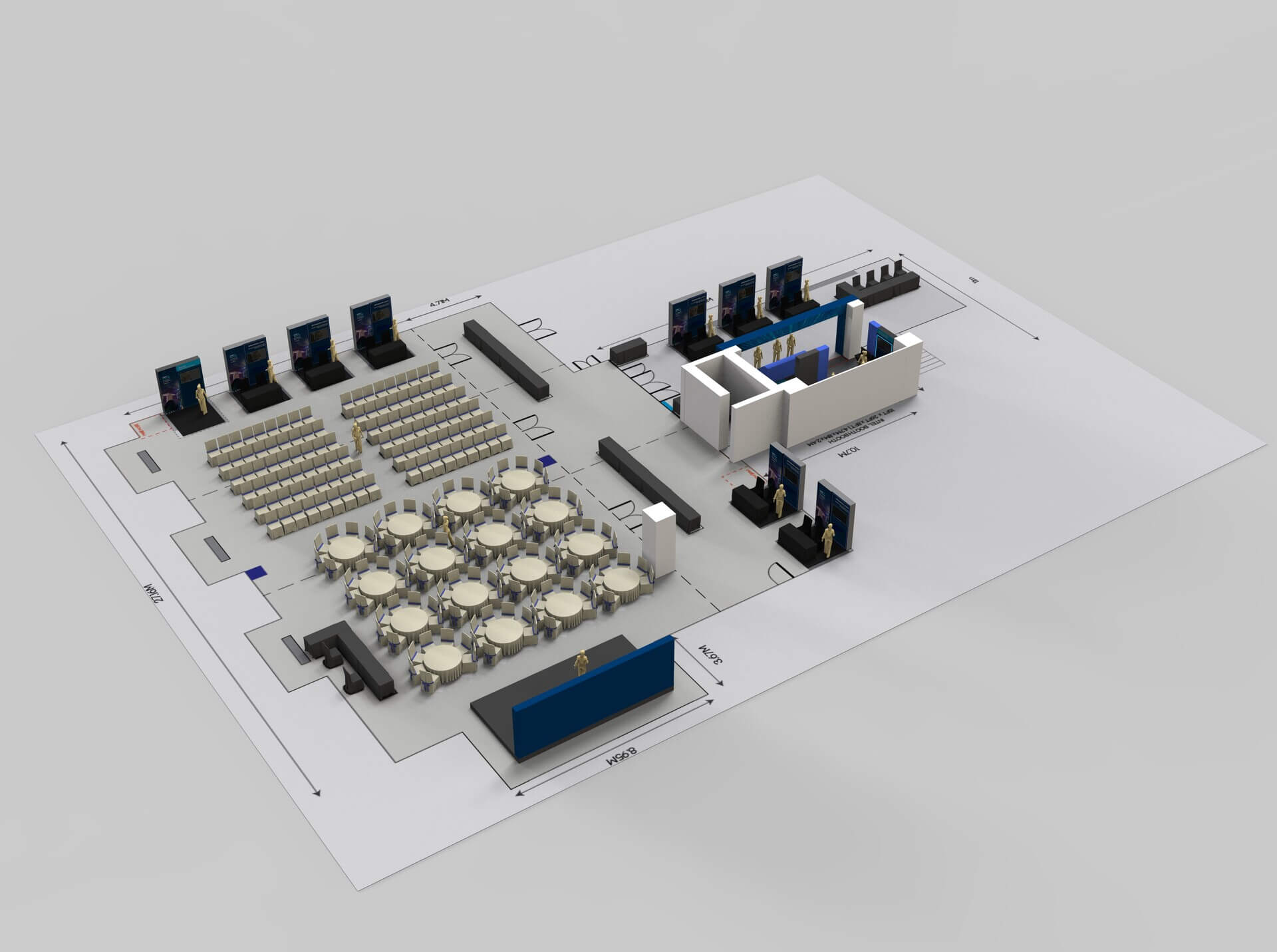 Exhibition floor plan design for Intel 3D Render by ApuArt