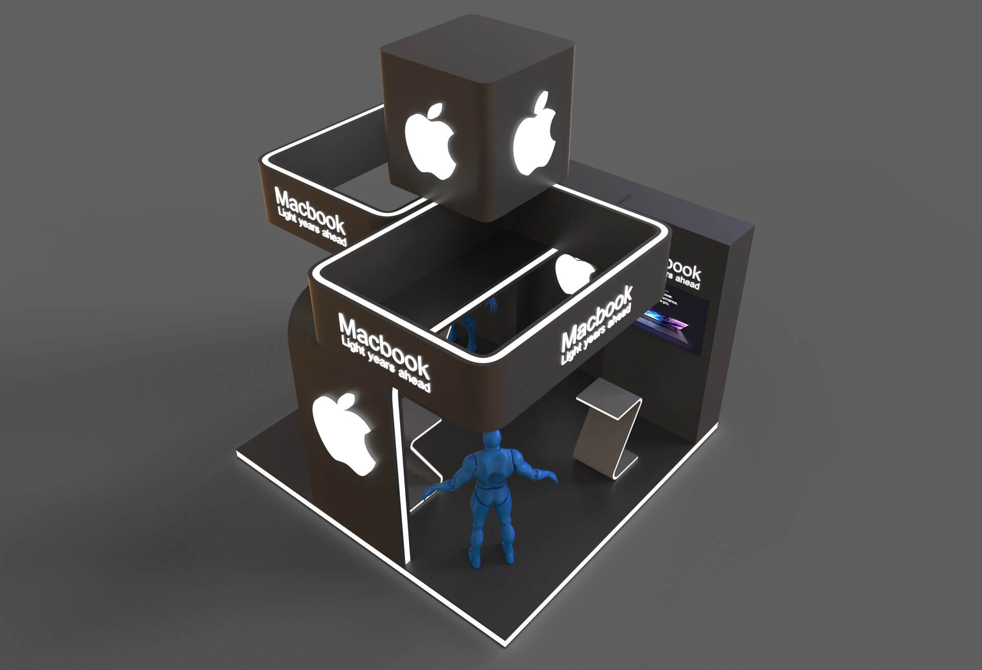 Exhibition Stall 3D Render, Digital Art by ApuArt