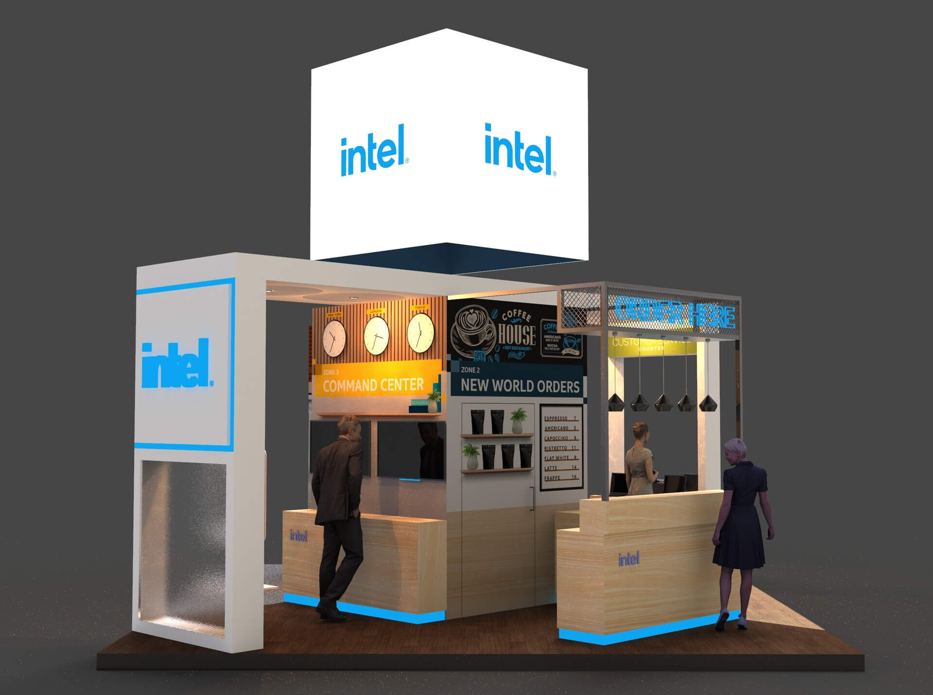 Intel Booth Design One 3D Render, Digital Art by ApuArt