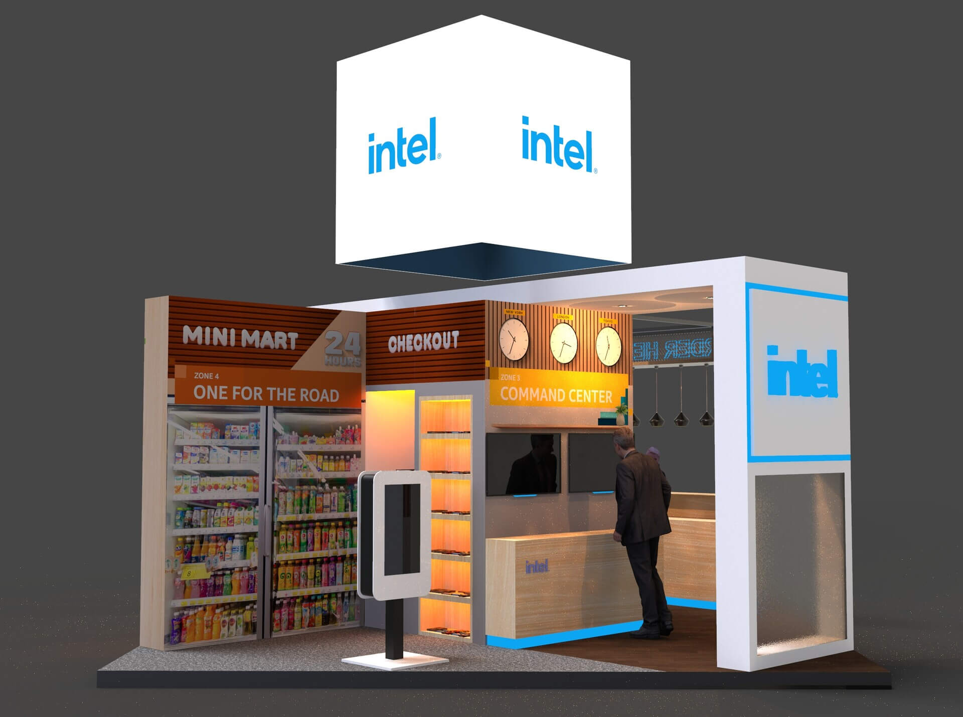 Intel Booth Design One 3D Render, Digital Art by ApuArt