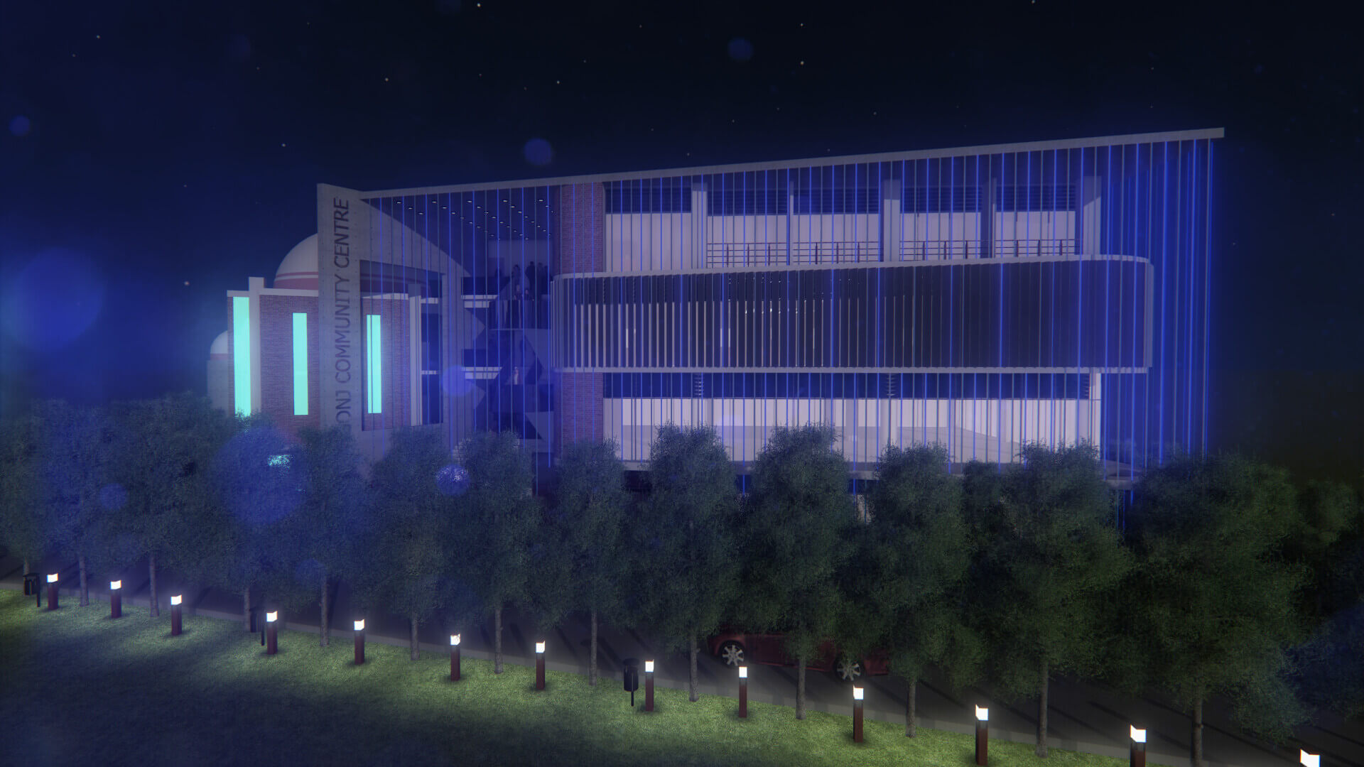 MGSP project community center animation 3D Render by ApuArt