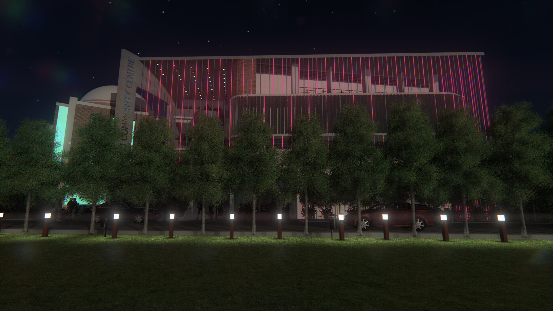 MGSP project community center animation 3D Render by ApuArt