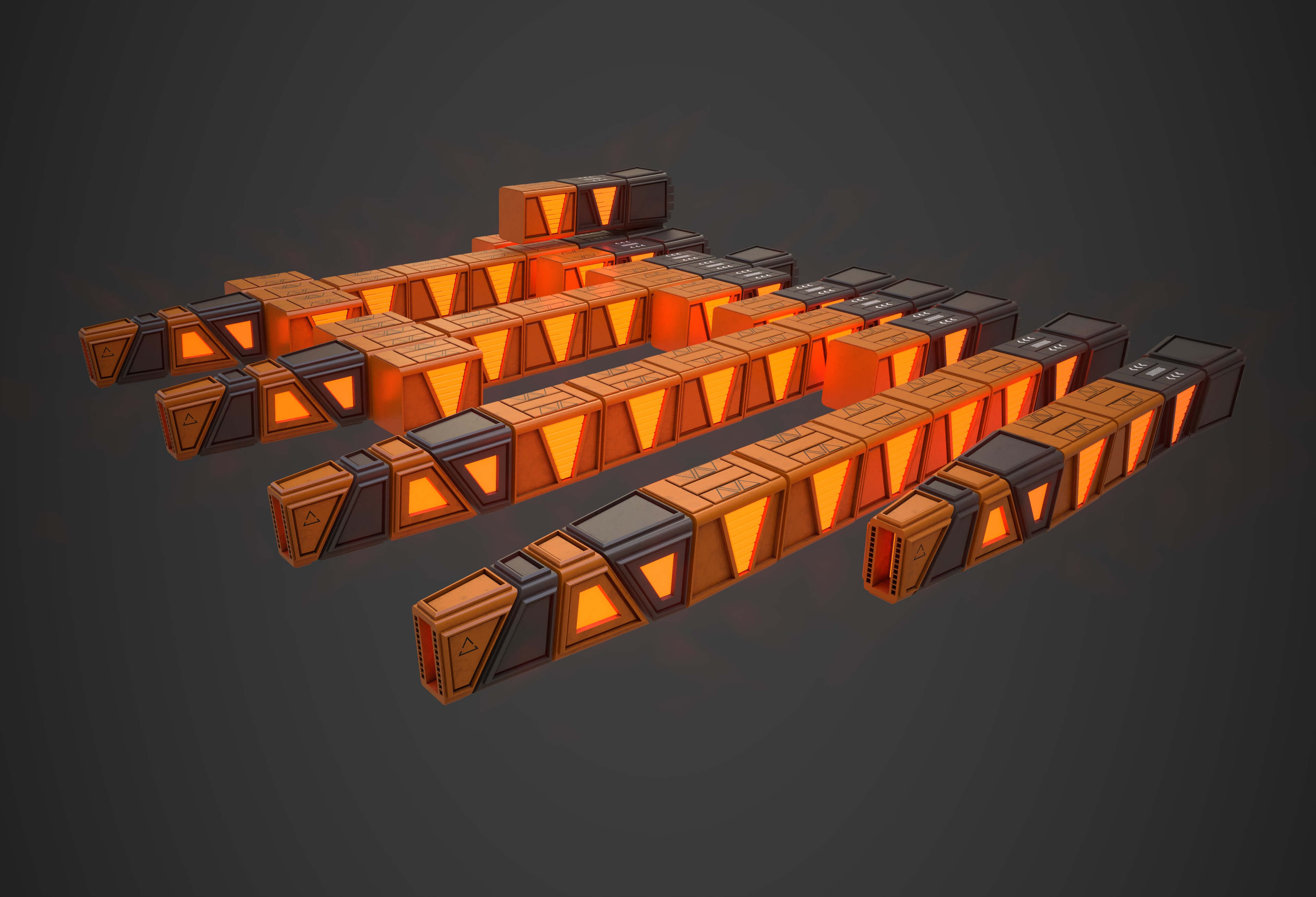 Modular Spaceship Nine 3D Render, Digital Art by ApuArt