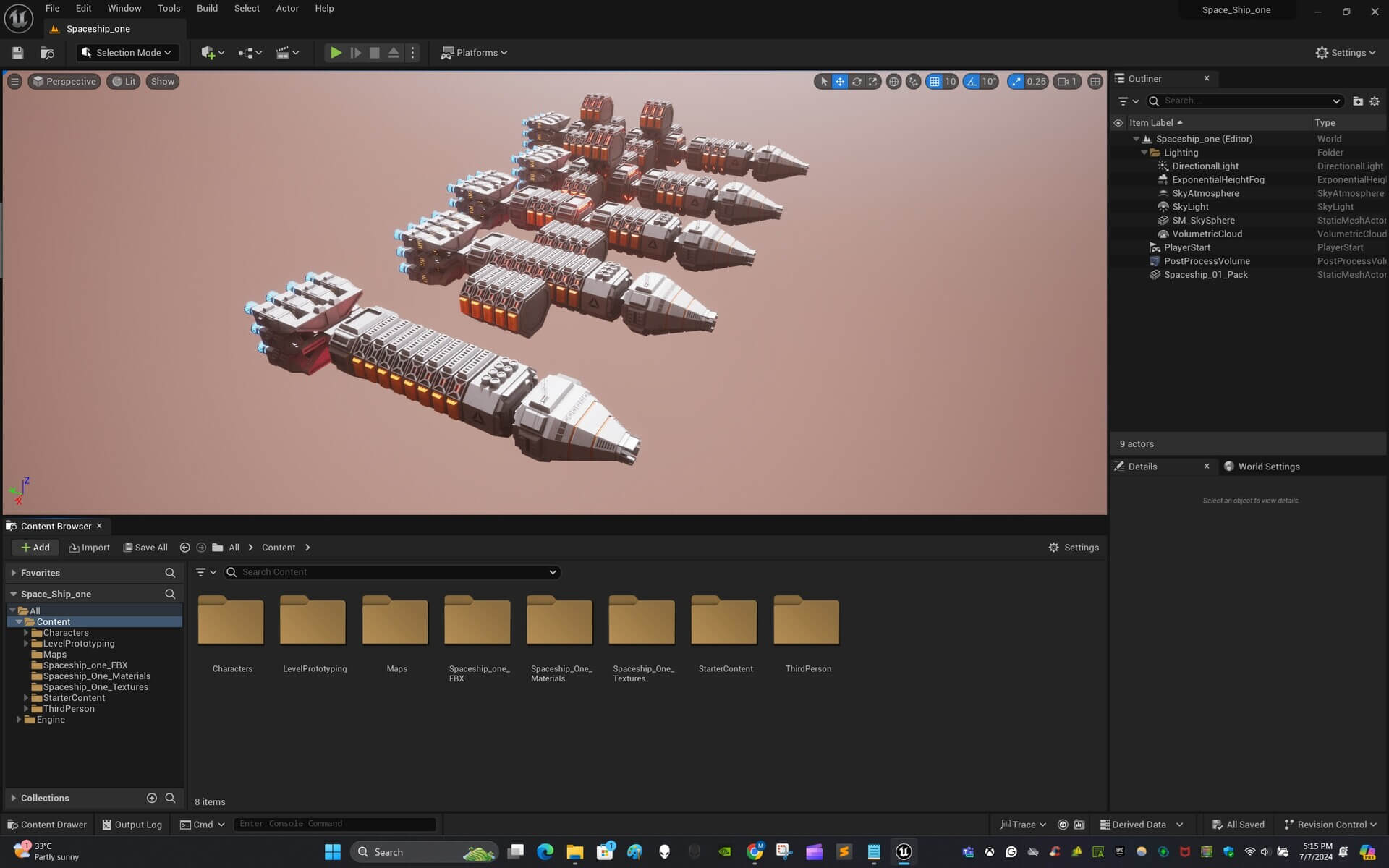 Modular Spaceship One 3D Render, Digital Art by ApuArt