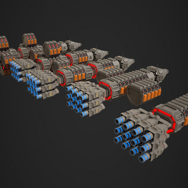 Modular Spaceship Three 3D Render, Digital Art by ApuArt