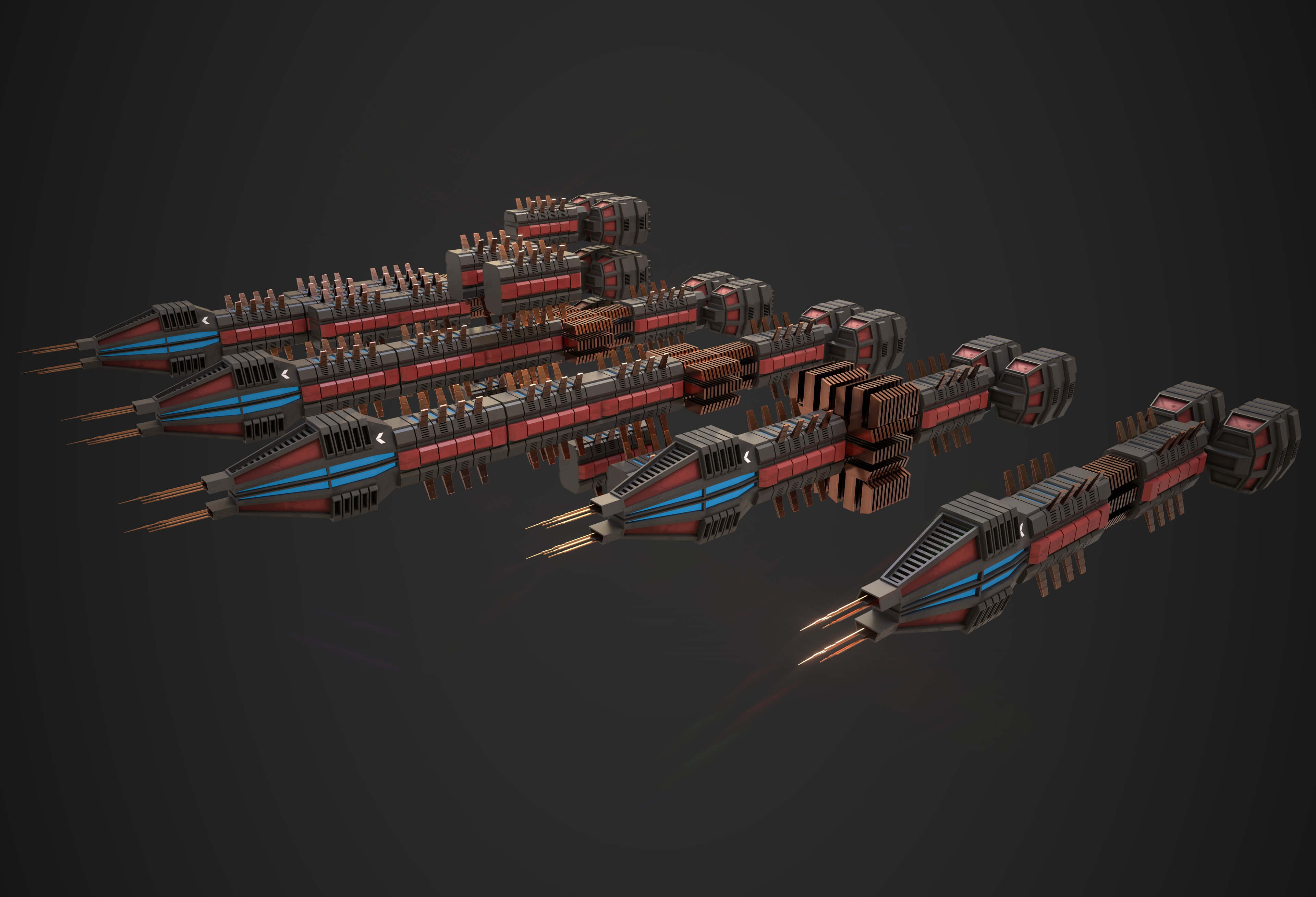 Modular Spaceship Seven 3D Render, Digital Art by ApuArt