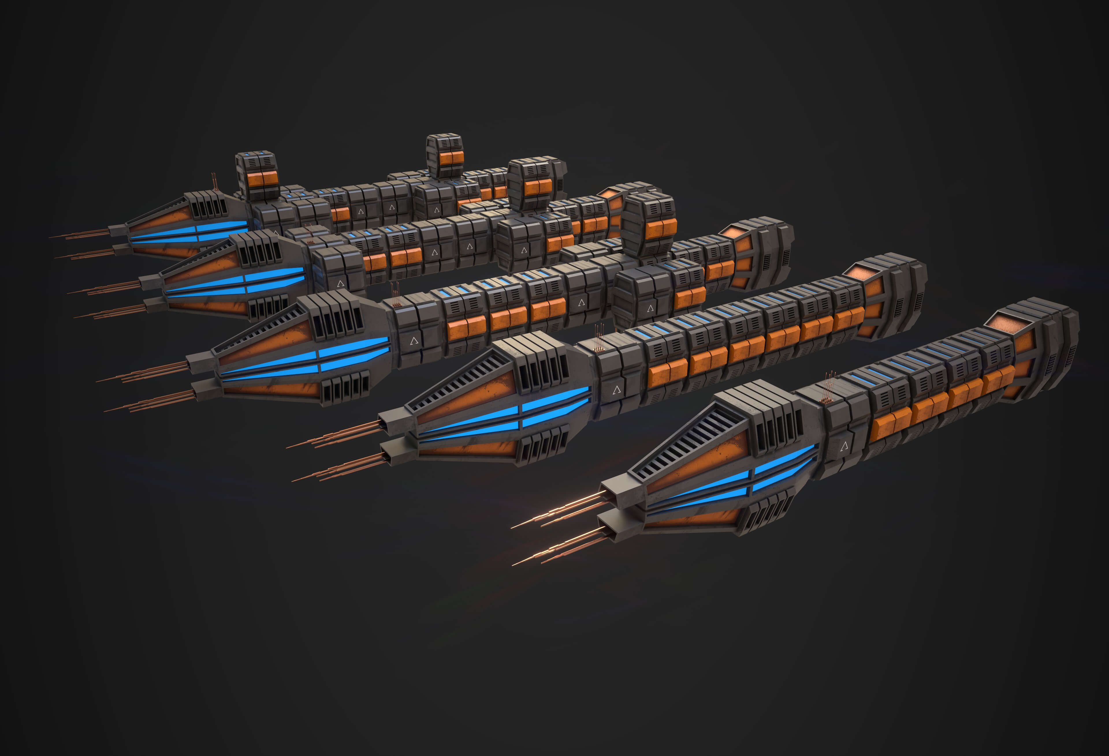 Modular Spaceship Six 3D Render, Digital Art by ApuArt