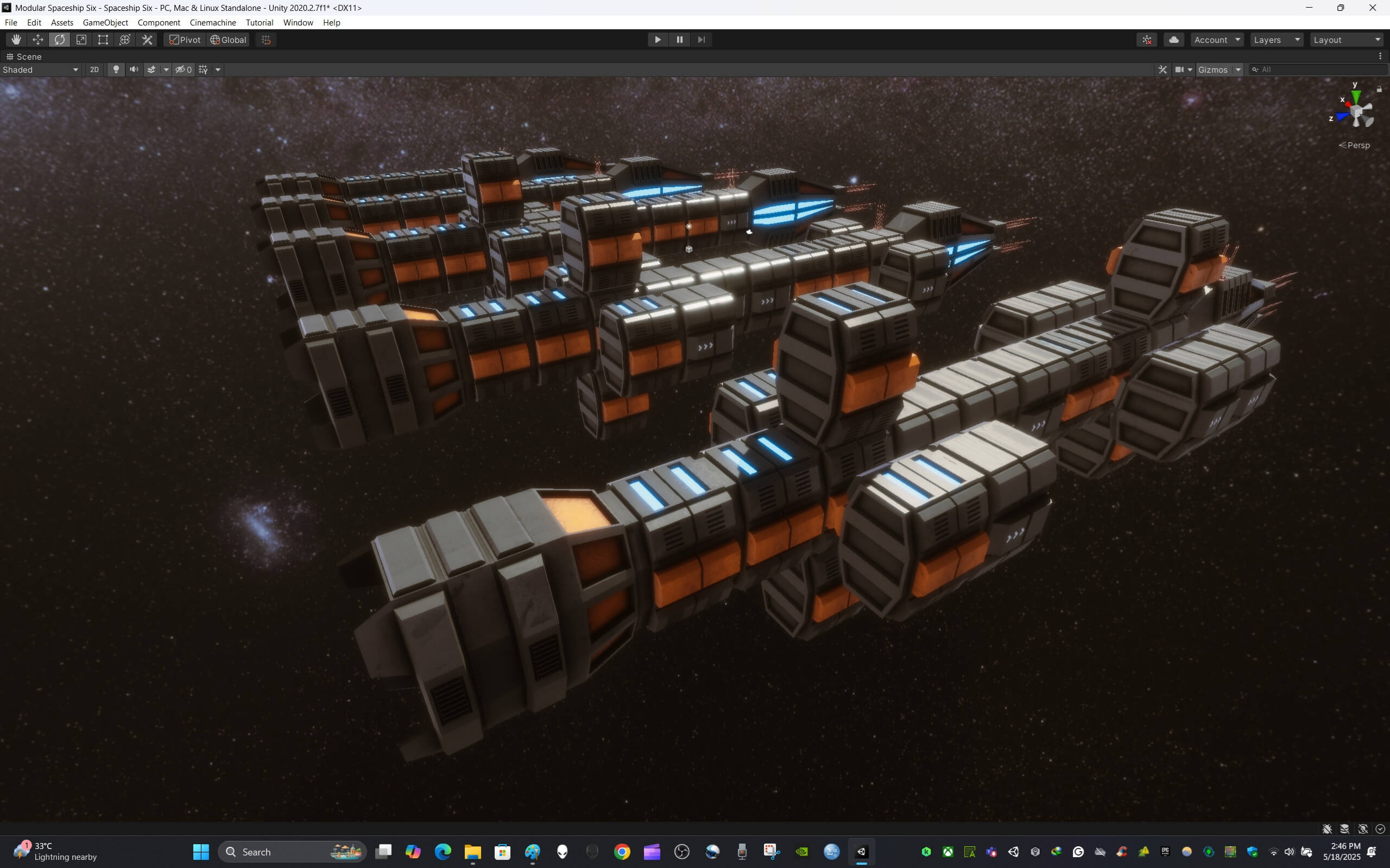 Modular Spaceship Six 3D Render, Digital Art by ApuArt