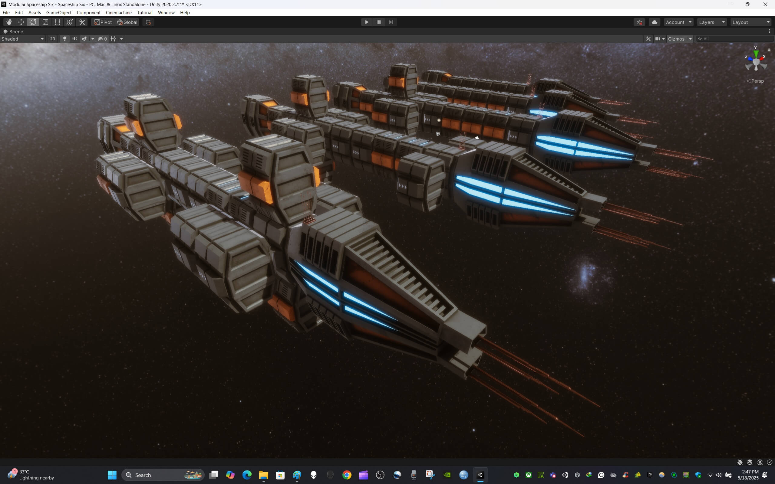 Modular Spaceship Six 3D Render, Digital Art by ApuArt