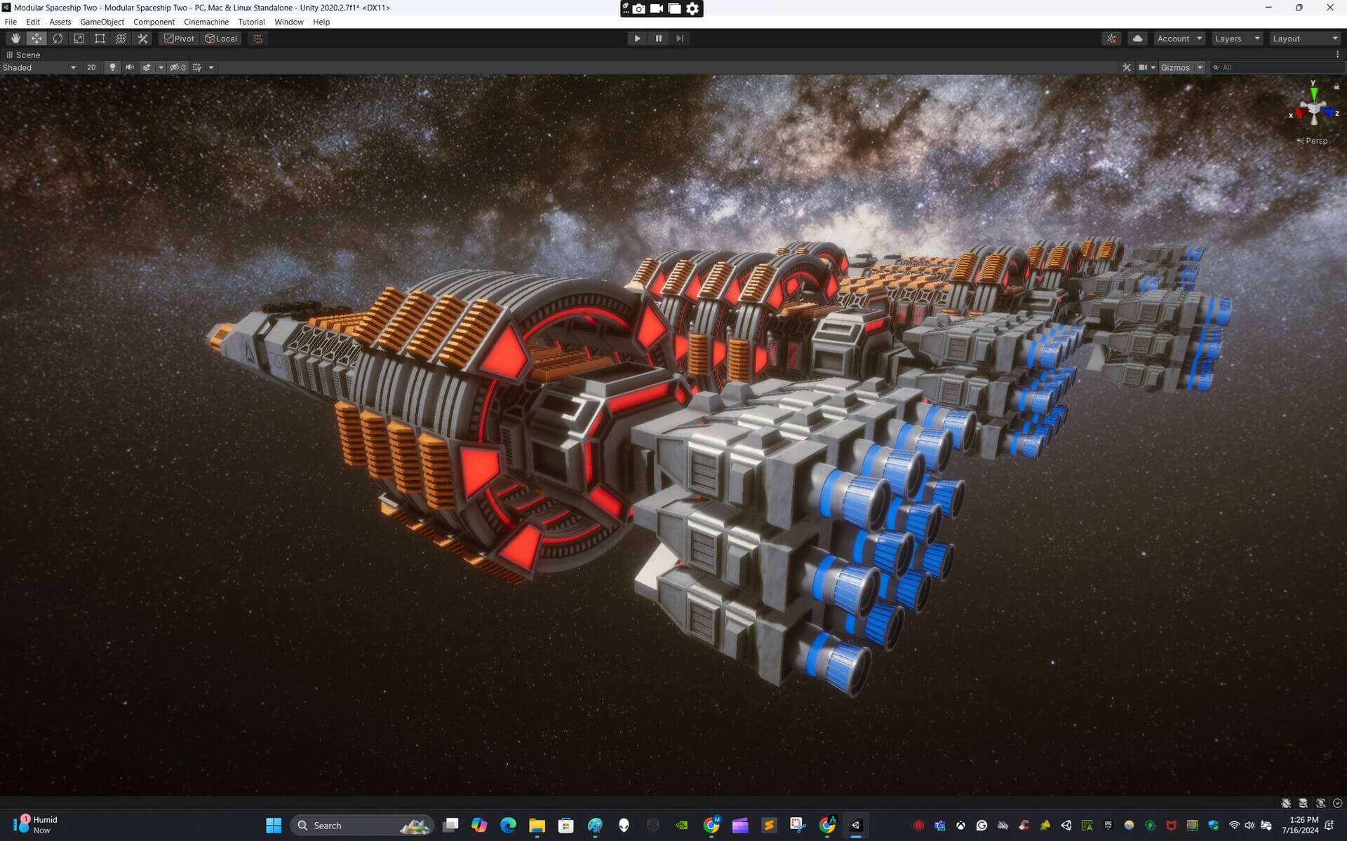 Modular Spaceship Two 3D Render, Digital Art by ApuArt