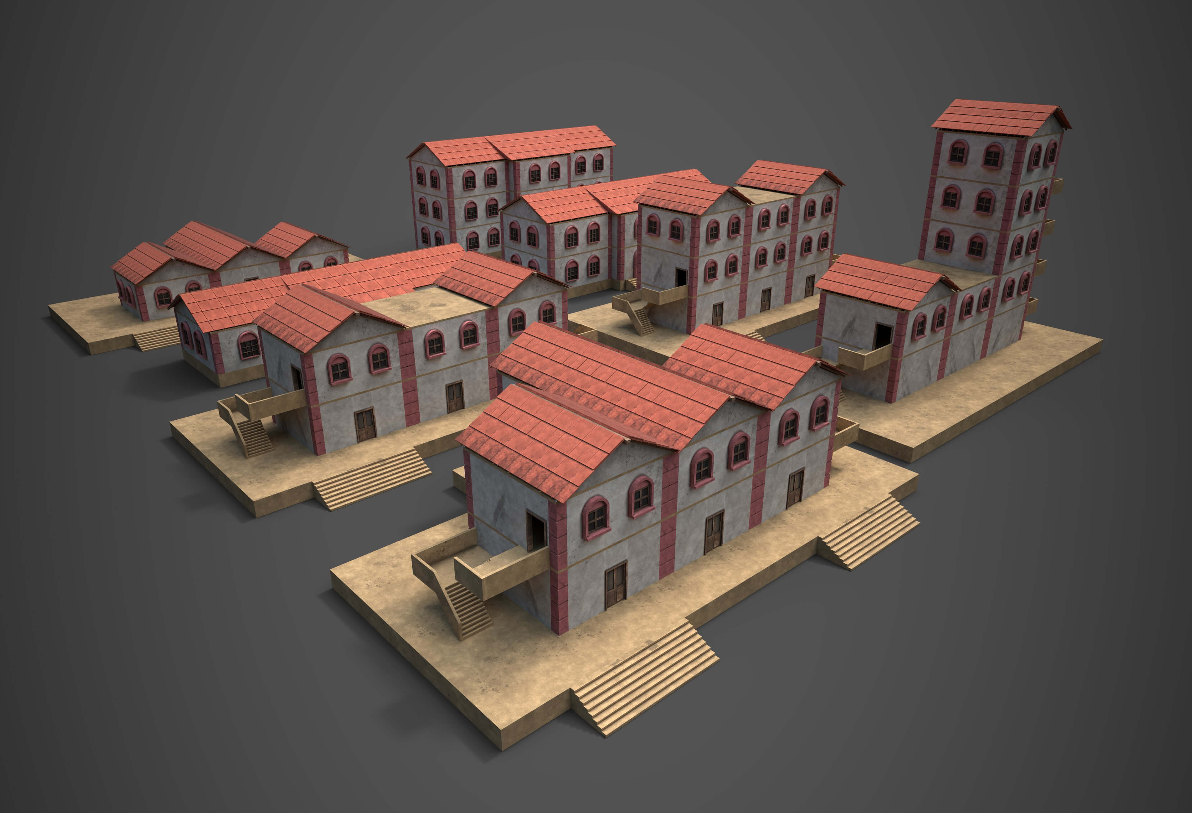 Modular Station Buildings 3D Render, Digital Art by ApuArt