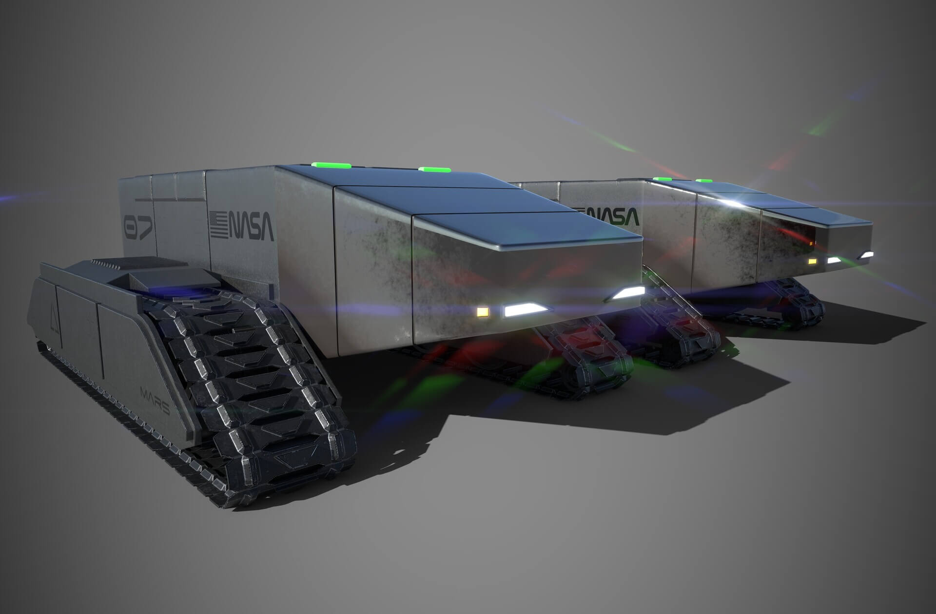 NASA Mars rover 3D Render, Digital Art by ApuArt