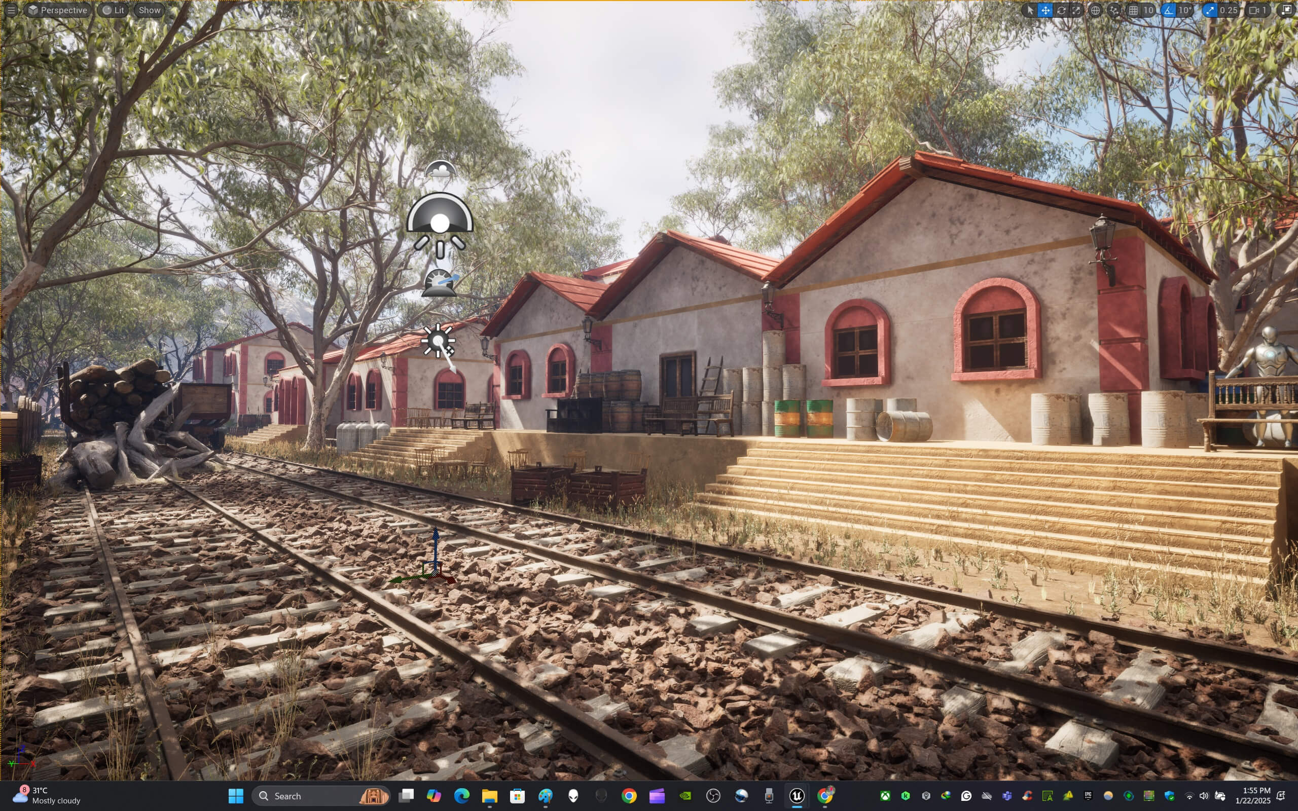Old Abandoned Train Station 3D Render, Digital Art by ApuArt