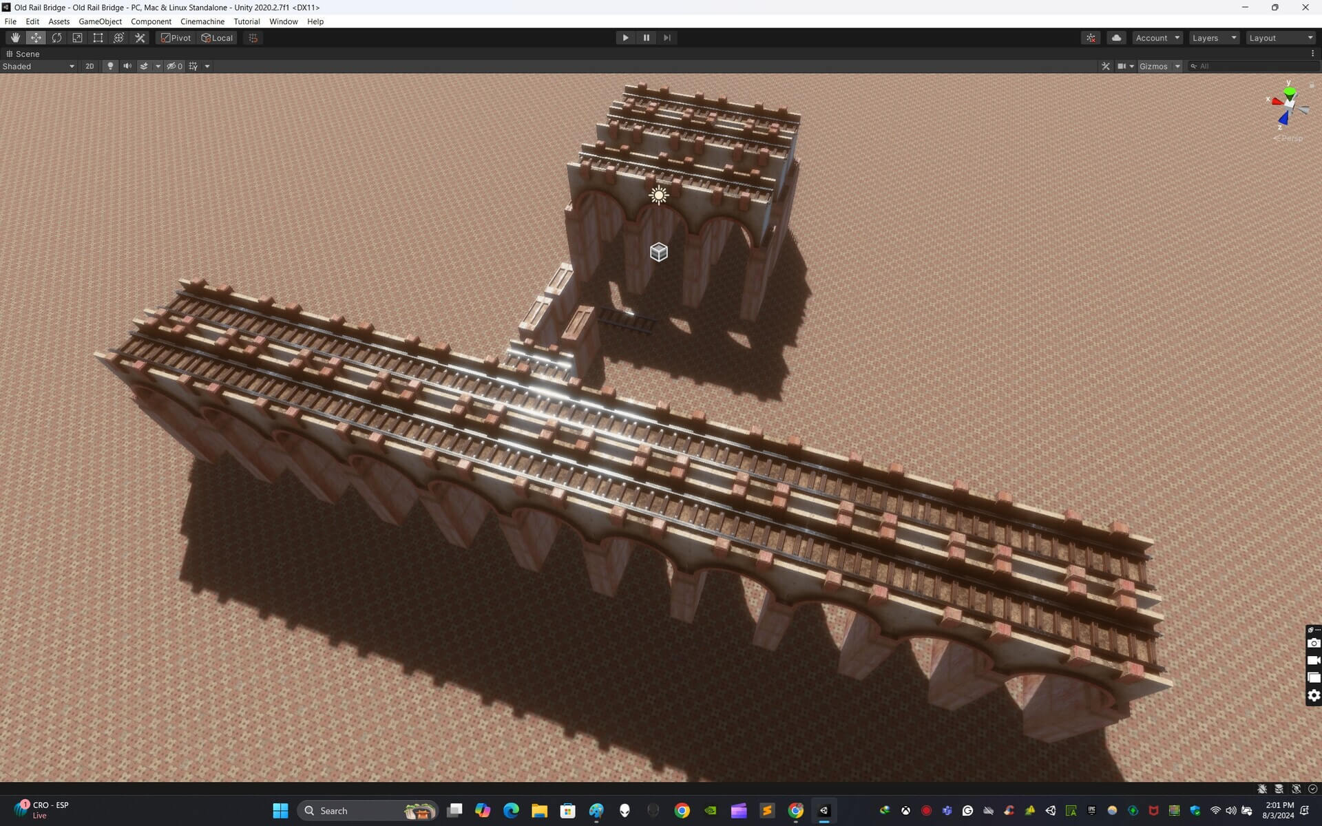 Old Modular Rail Bridge 3D Render, Digital Art by ApuArt