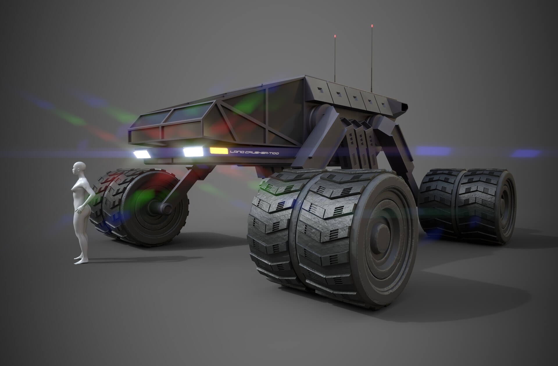 Rover land crusher T-100 3D Render, Digital Art by ApuArt