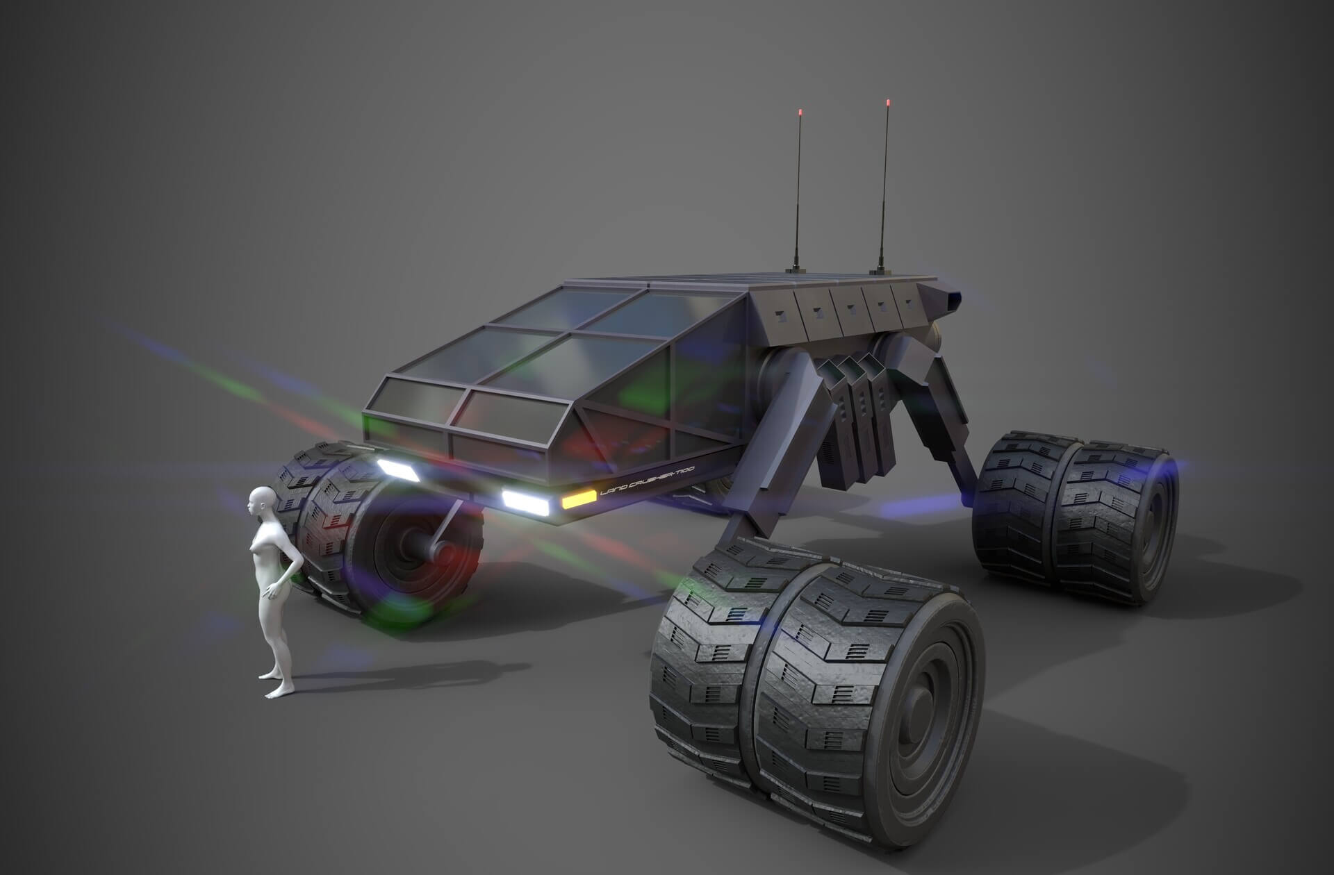 Rover land crusher T-100 3D Render, Digital Art by ApuArt