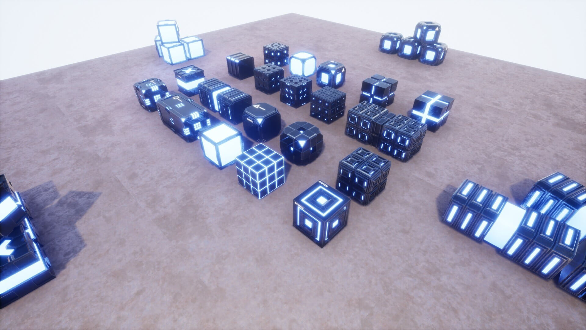 Sci-Fi Box Collection Metal UE Project 3D Render by ApuArt