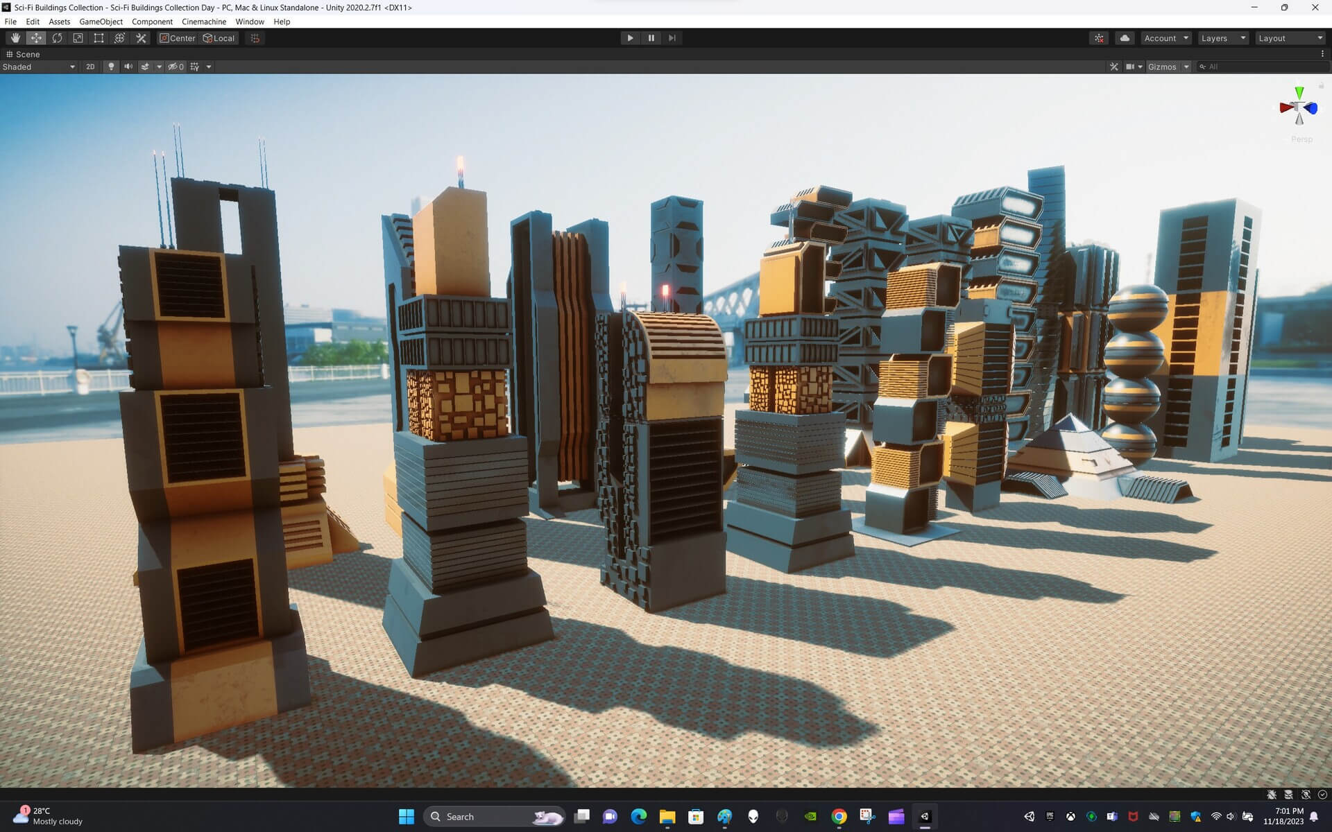 Sci-Fi Buildings Collection 3D Render, Digital Art by ApuArt