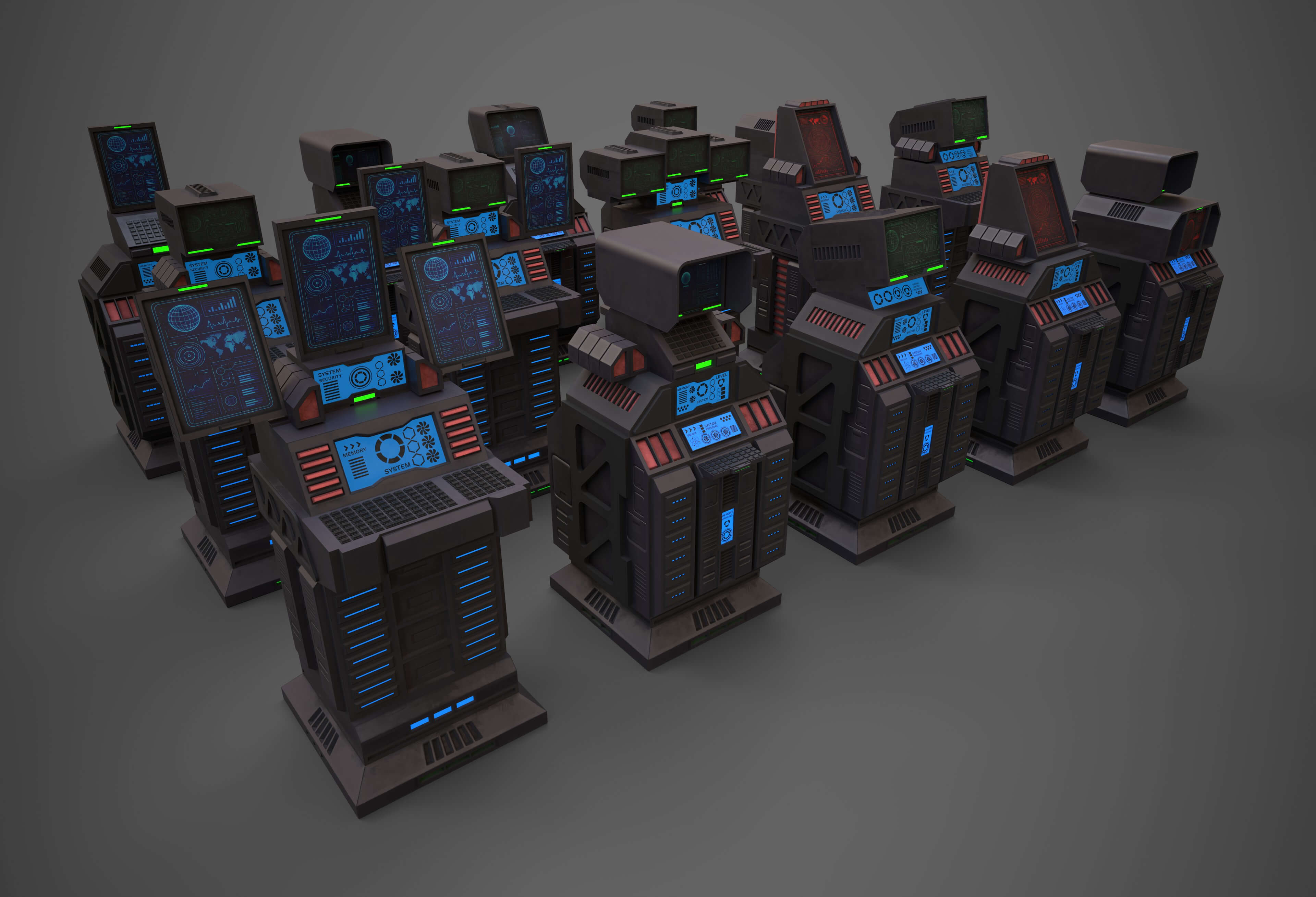 Sci-Fi Console Collection 3D Render, Digital Art by ApuArt