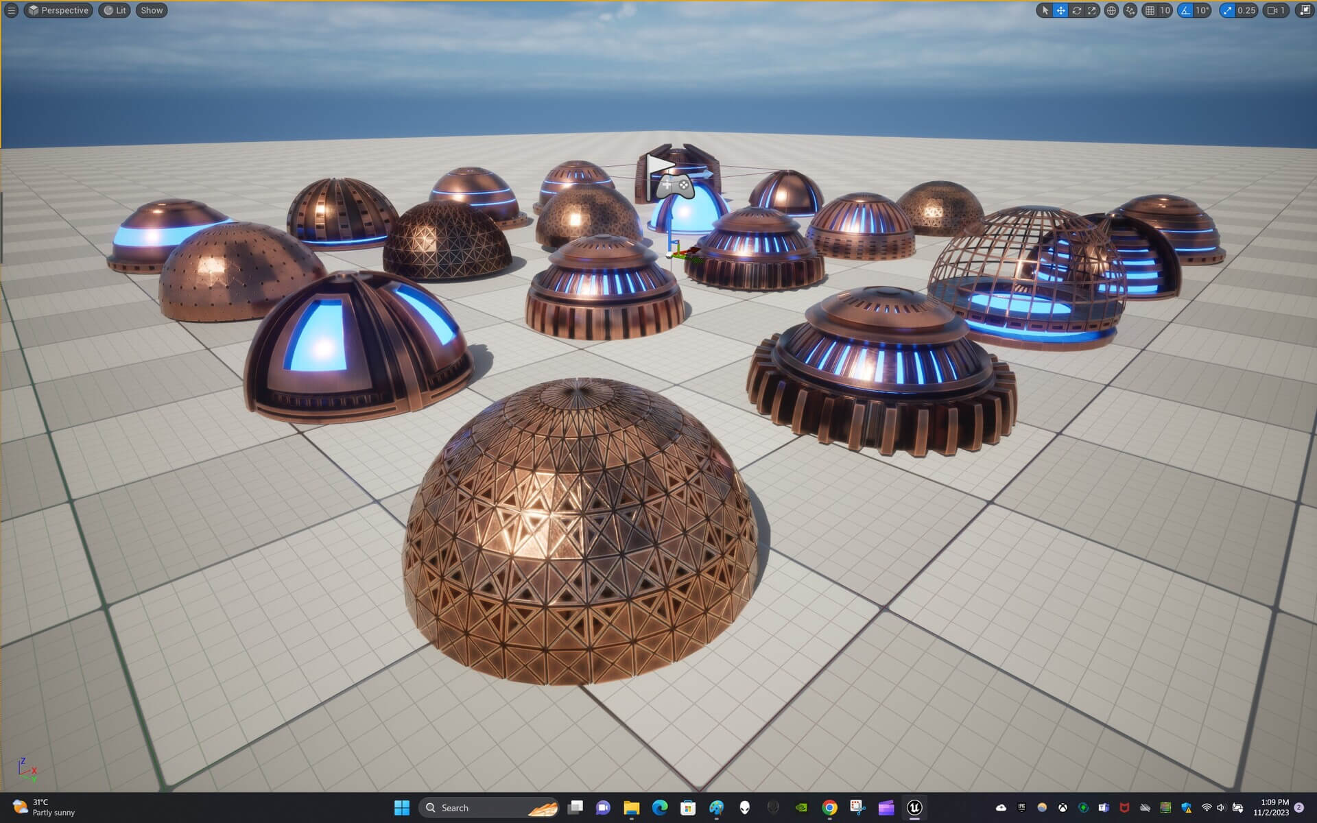 Sci-Fi Dome Collection 3D Render, Digital Art by ApuArt