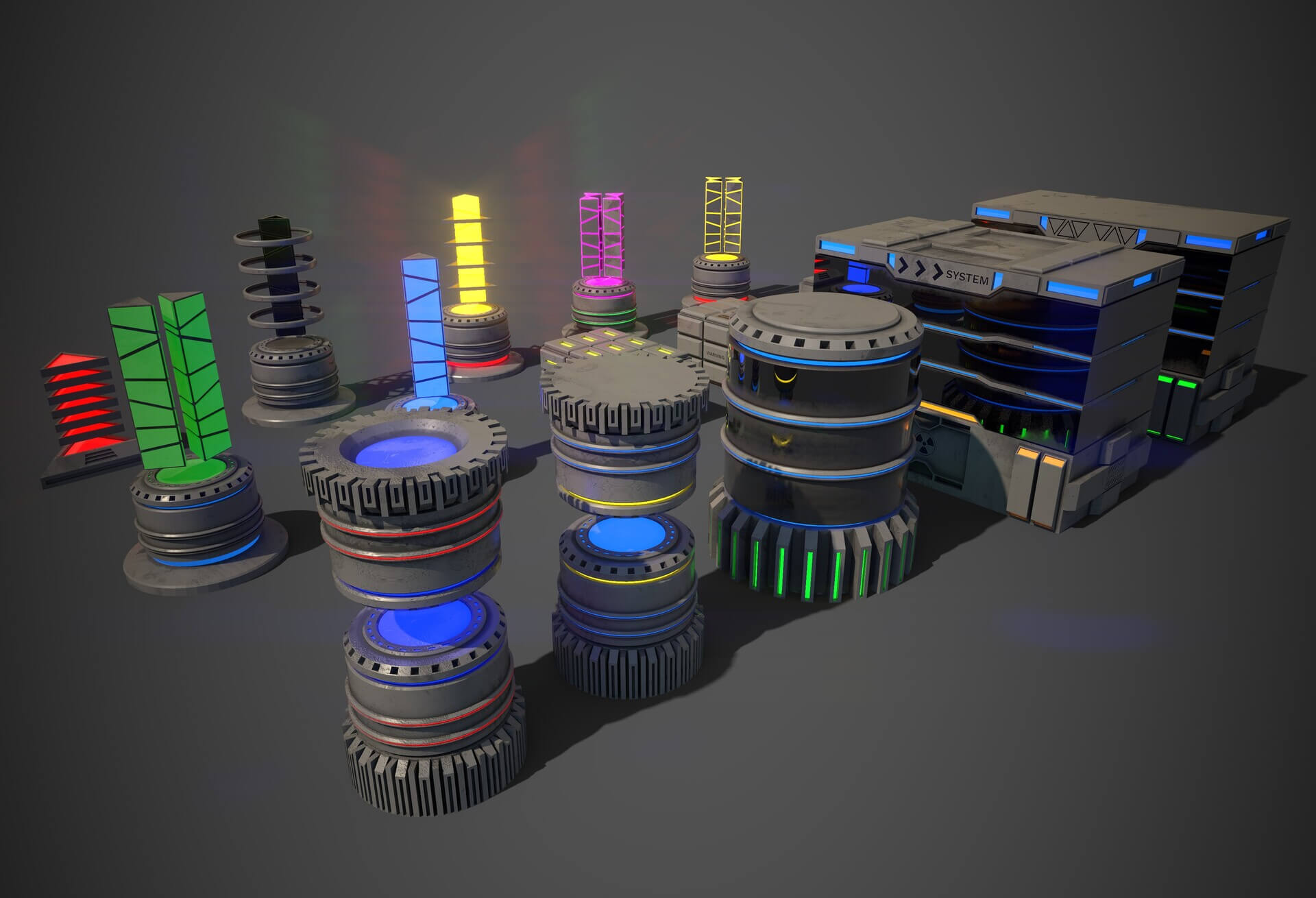 Sci-Fi Props Collection one 3D Render, Digital Art by ApuArt