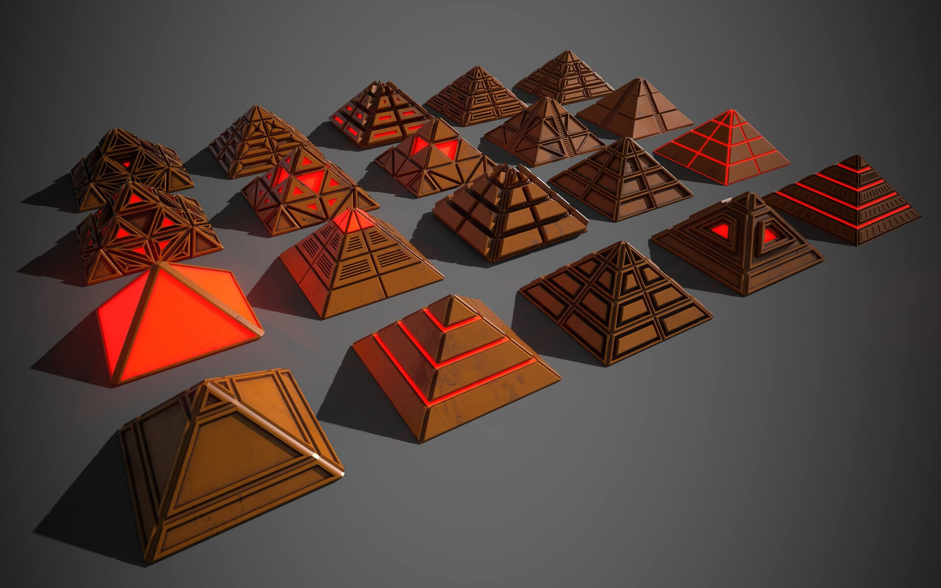 Sci-Fi Pyramid Plastic 3D Render, Digital Art by ApuArt
