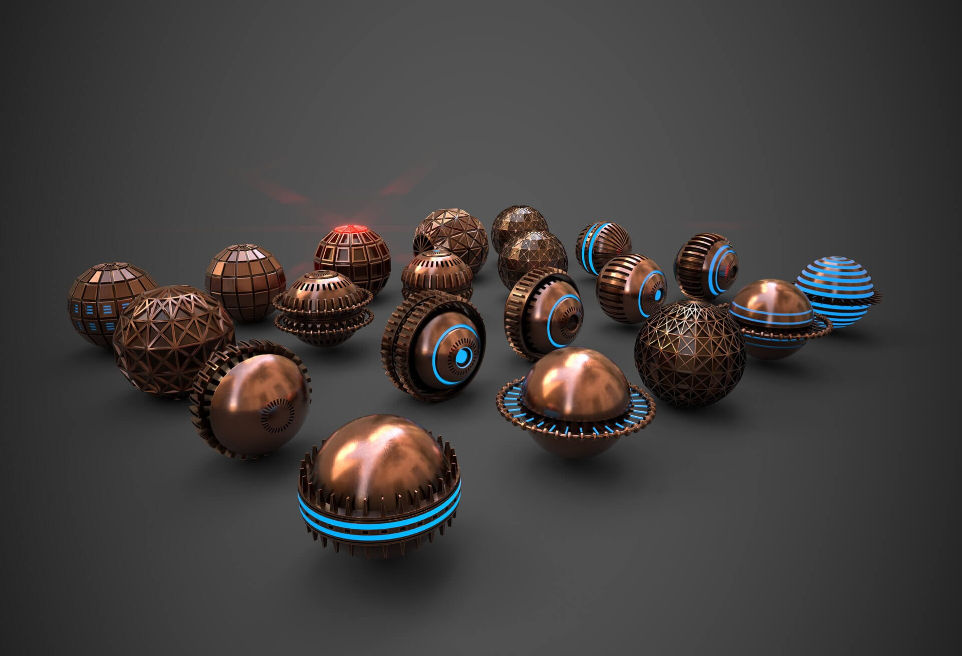 Sci-Fi Sphere Collection Metal Two 3D Render by ApuArt