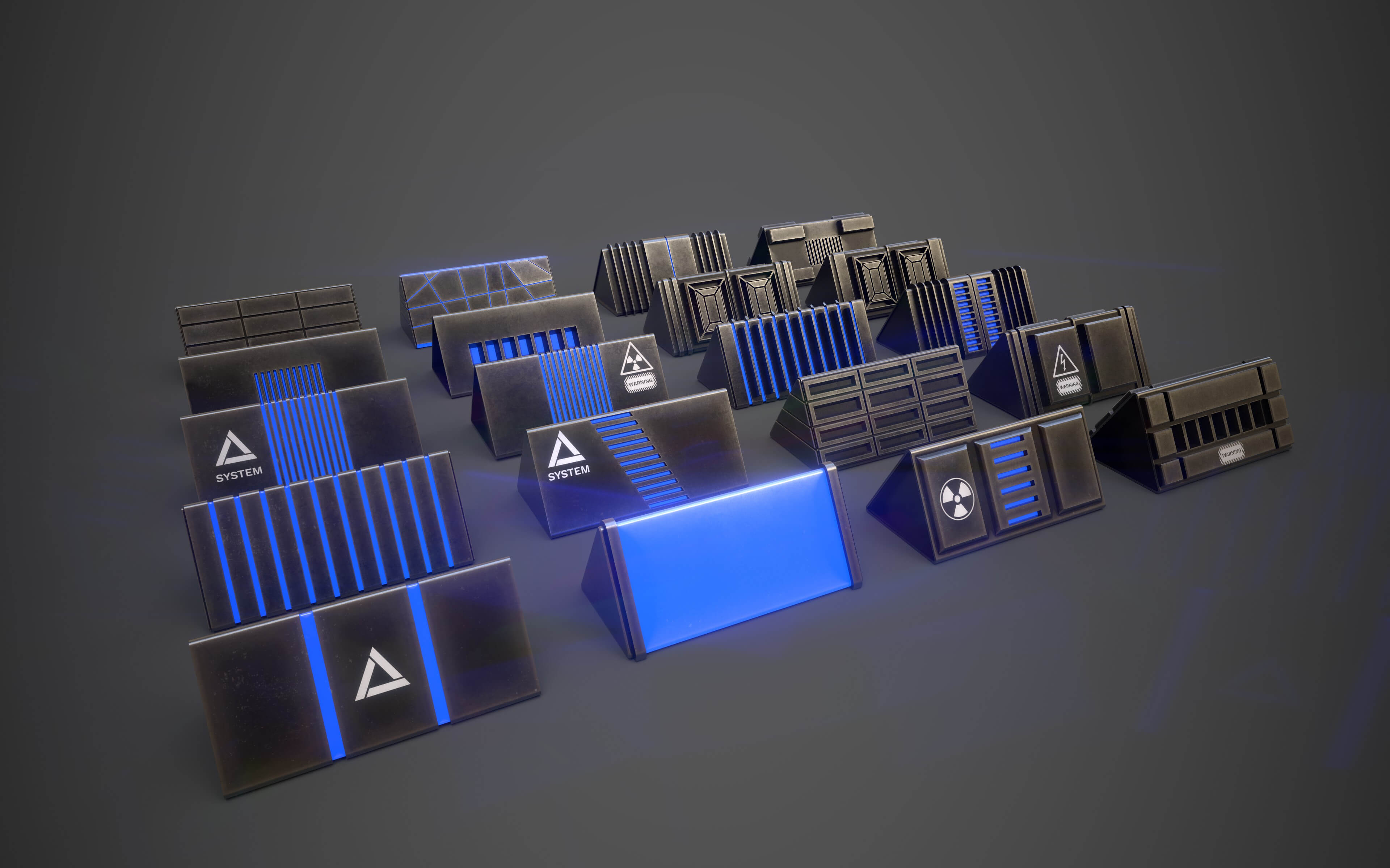 Sci-Fi Triangle Box Metal 3D Render, Digital Art by ApuArt