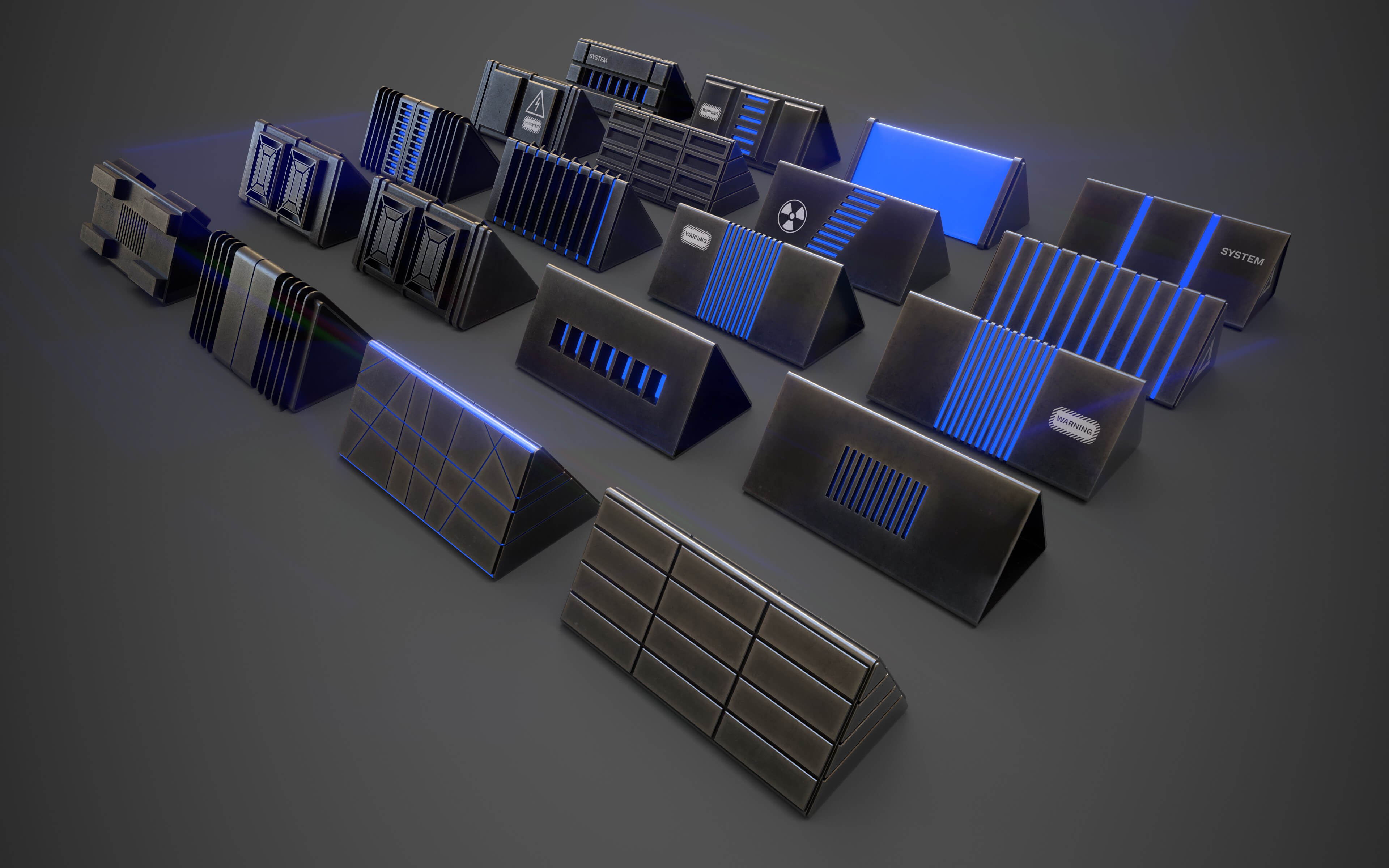 Sci-Fi Triangle Box Metal 3D Render, Digital Art by ApuArt